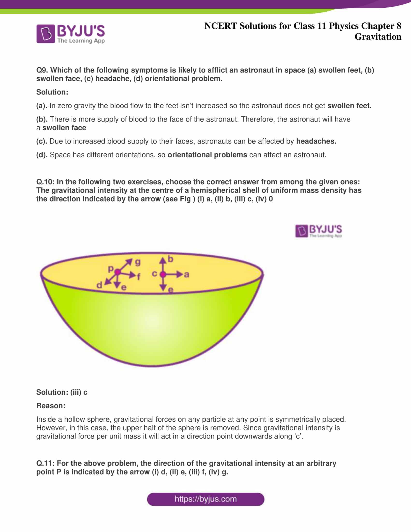 NCERT Solutions For Class 11 Physics Chapter 8 Gravitation