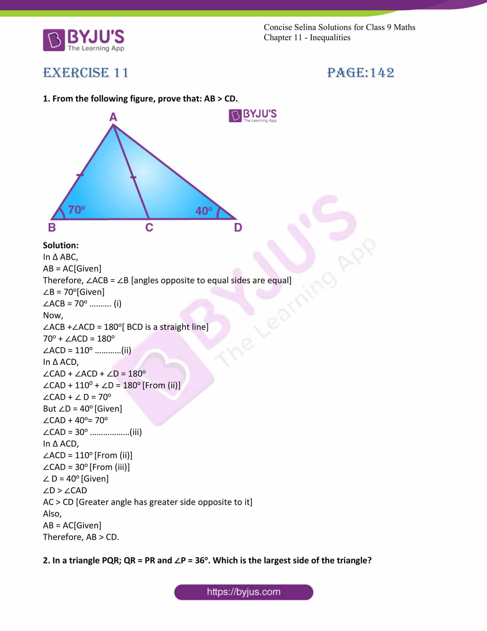 Selina Solutions Class 9 Concise Maths Chapter 11 Inequalities Selina Solutions Class 9 Concise Maths Chapter 11 Inequalities