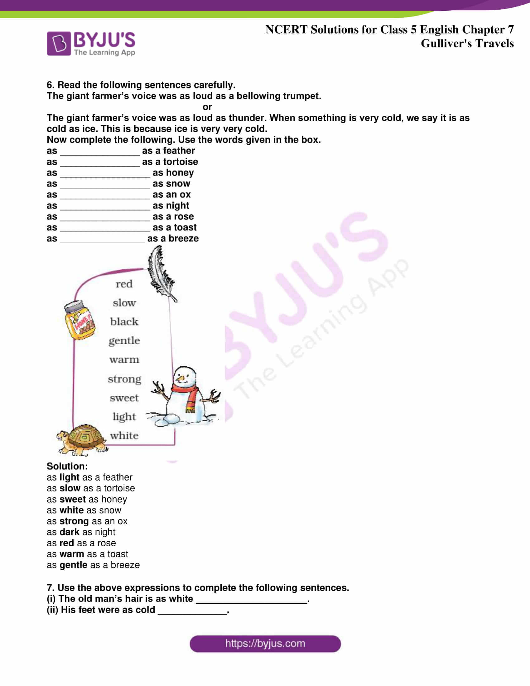 NCERT Solutions For Class 5 English Chapter 7 Topsy Turvy Land And
