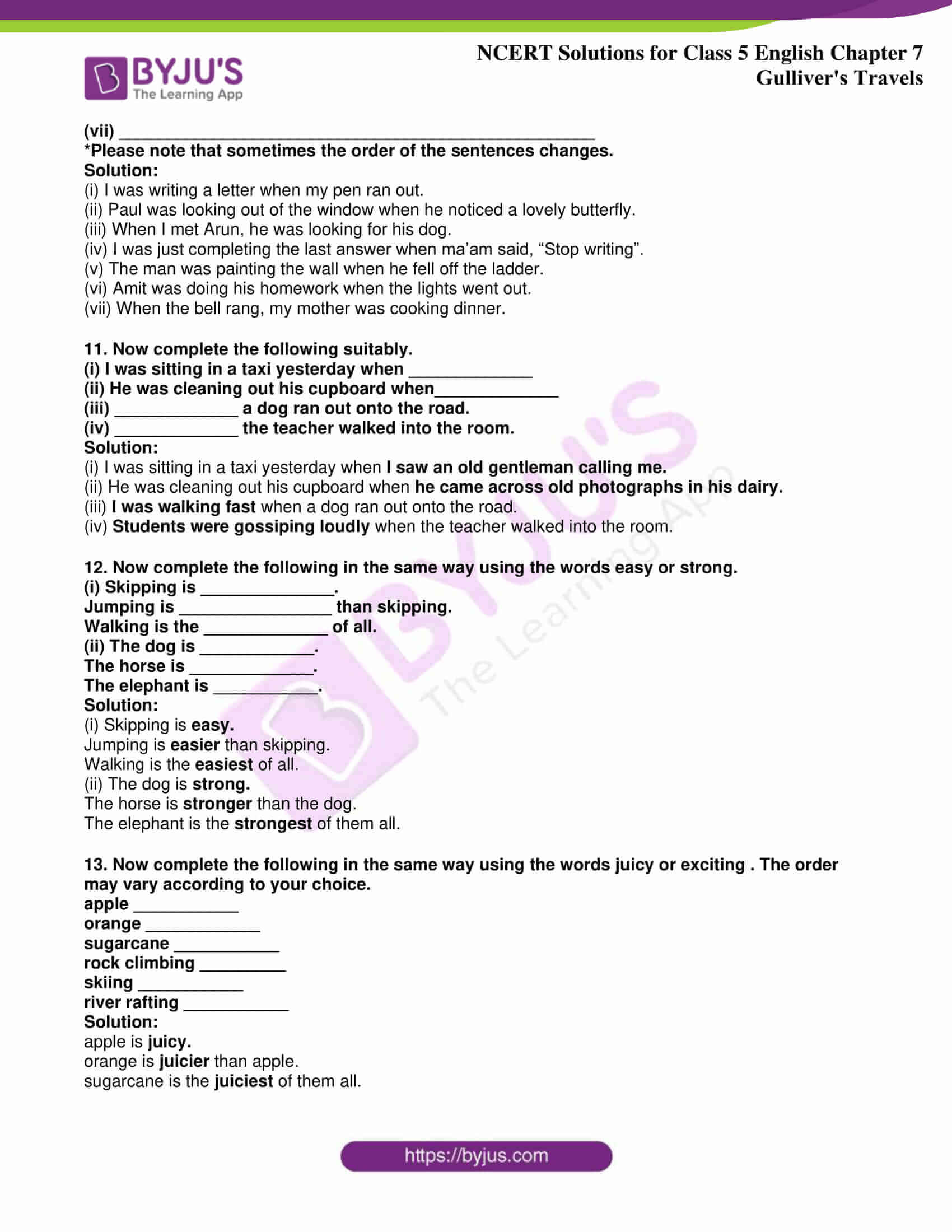 NCERT Solutions for Class 5 English Chapter 7 Topsy- turvy Land and ...