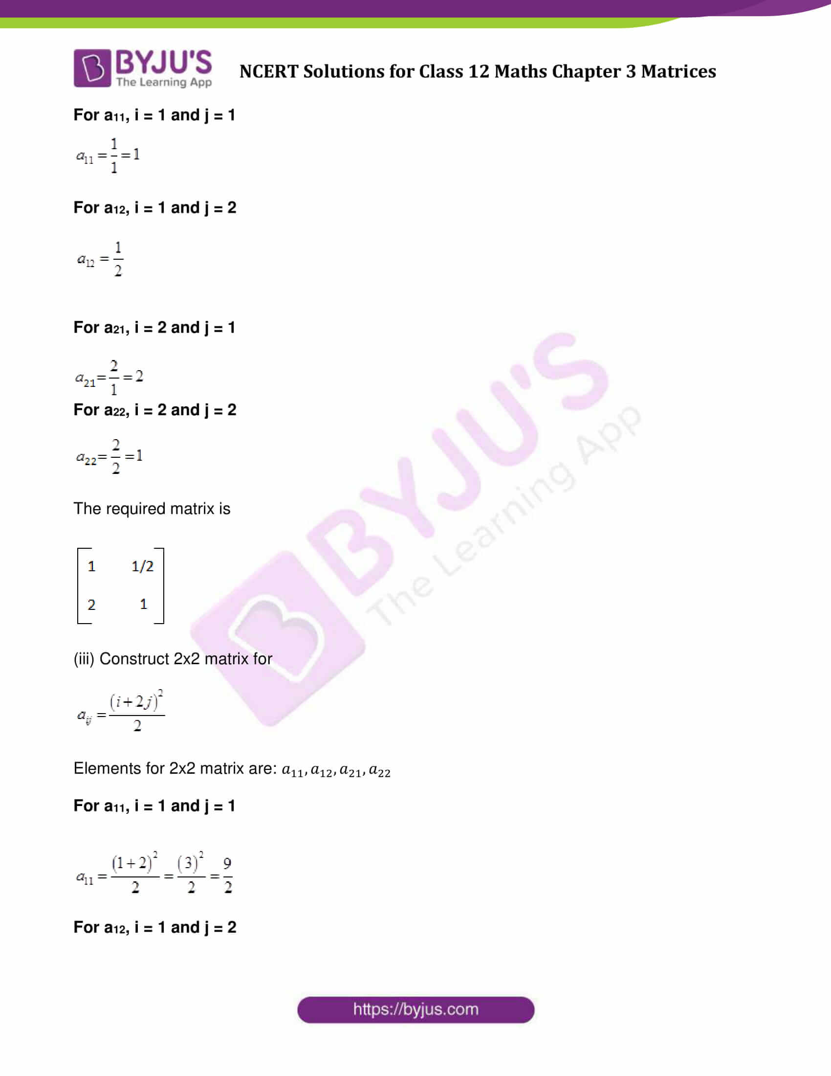 NCERT Solutions For Class 12 Maths Exercise 3 1 Chapter 3 Matrices