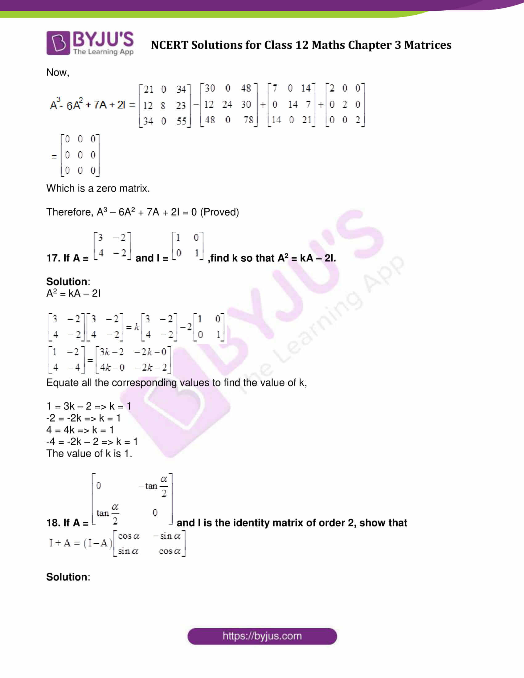 NCERT Solutions For Class 12 Maths Exercise 3 2 Chapter 3 Matrices