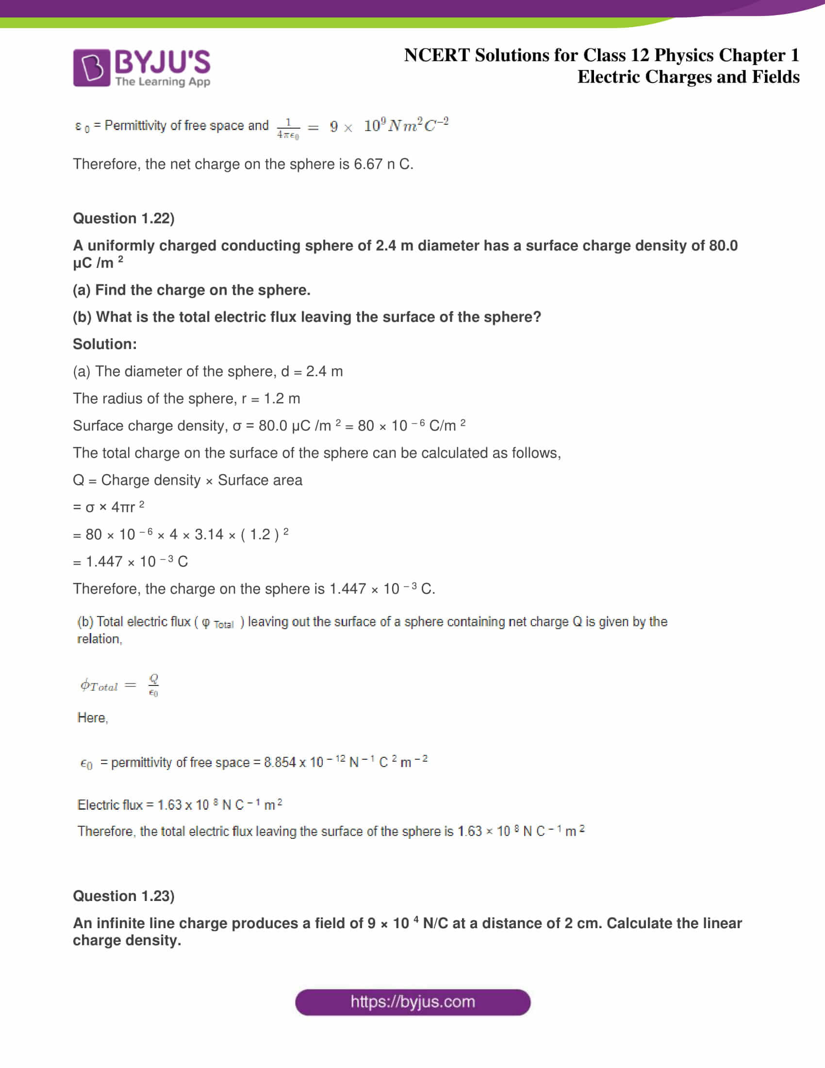 NCERT Solutions for Class 12 Physics Chapter 1 Electric Charges and Fields
