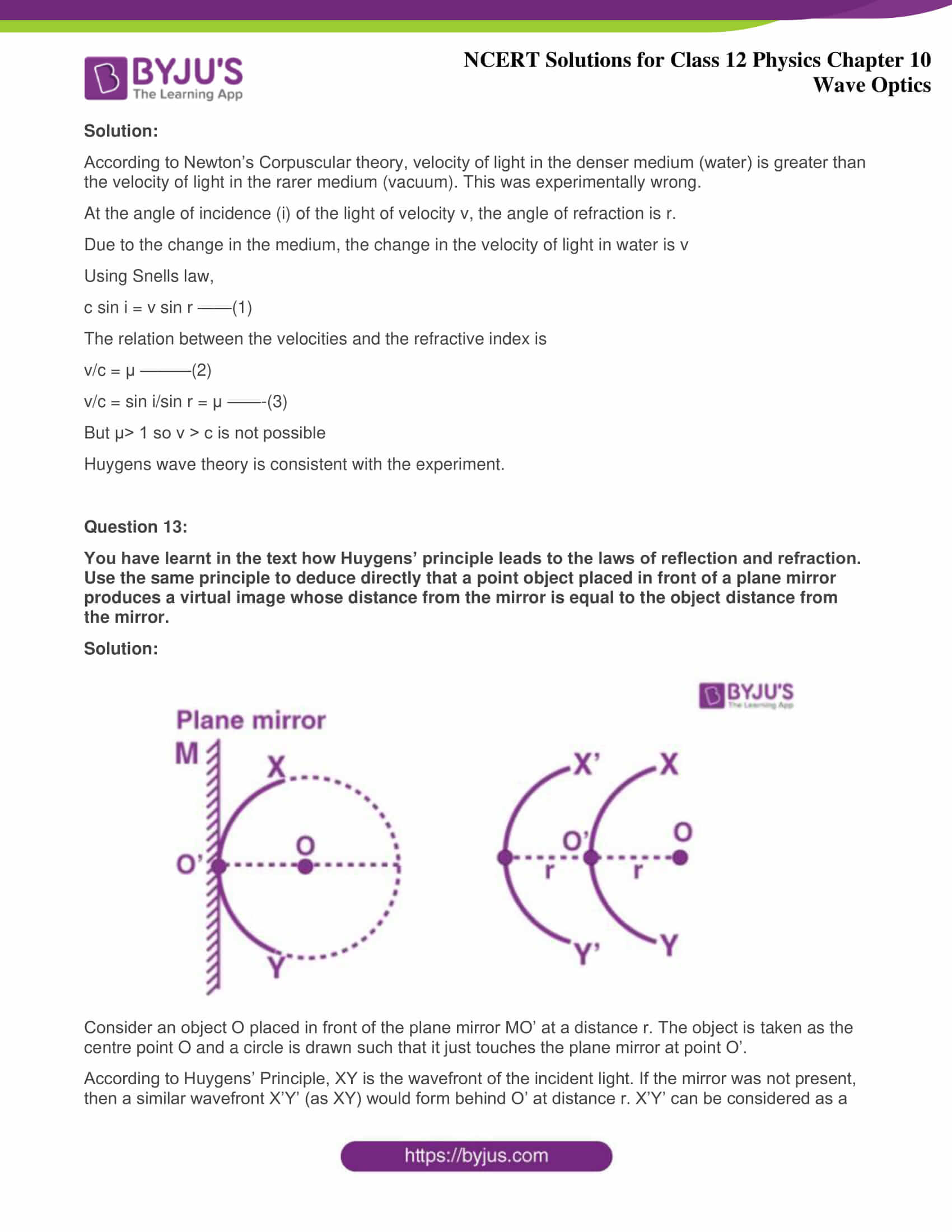 Ncert Solutions For Class 12 Physics Chapter 10 Wave Optics