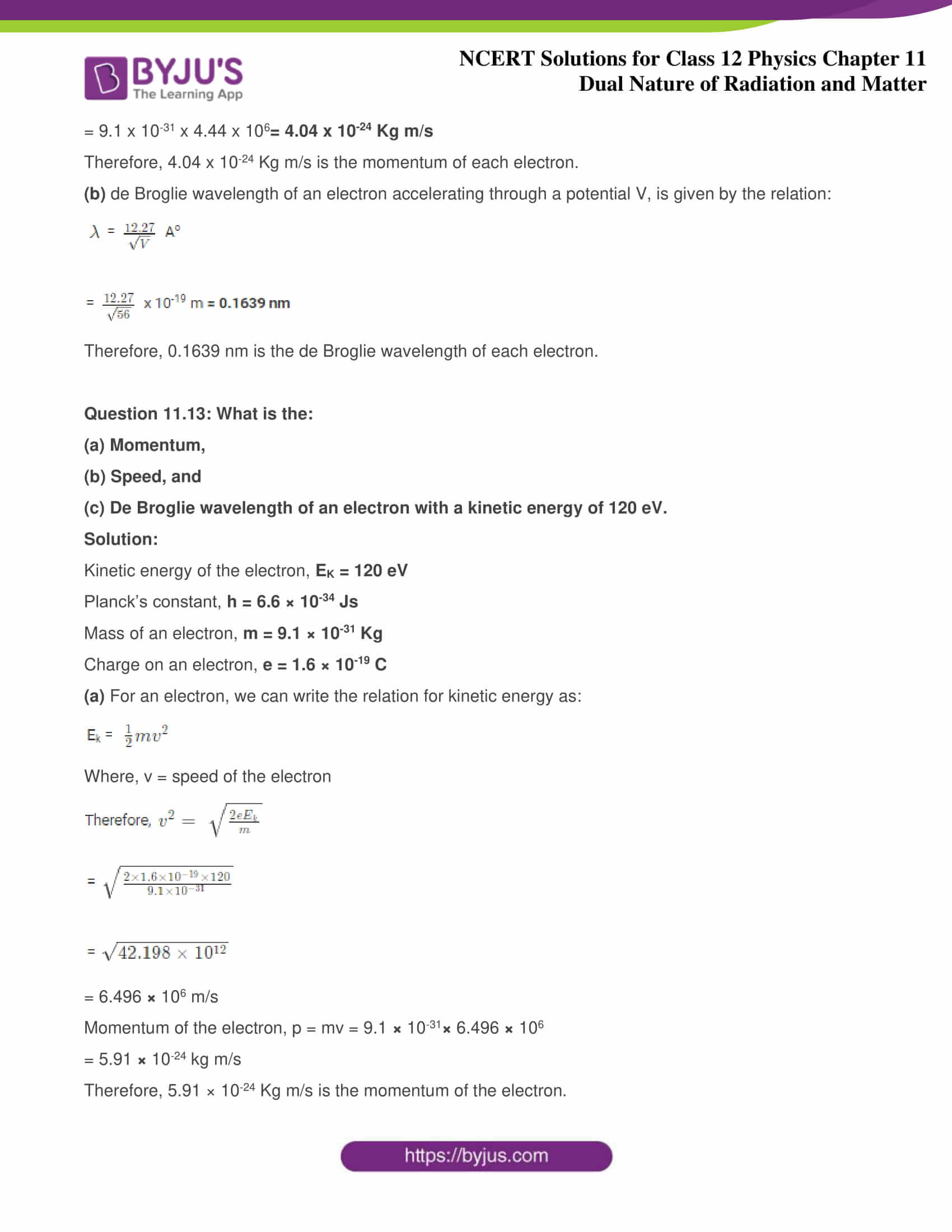 NCERT Solutions Class 12 Physics Chapter 11 Dual Nature of Radiation ...