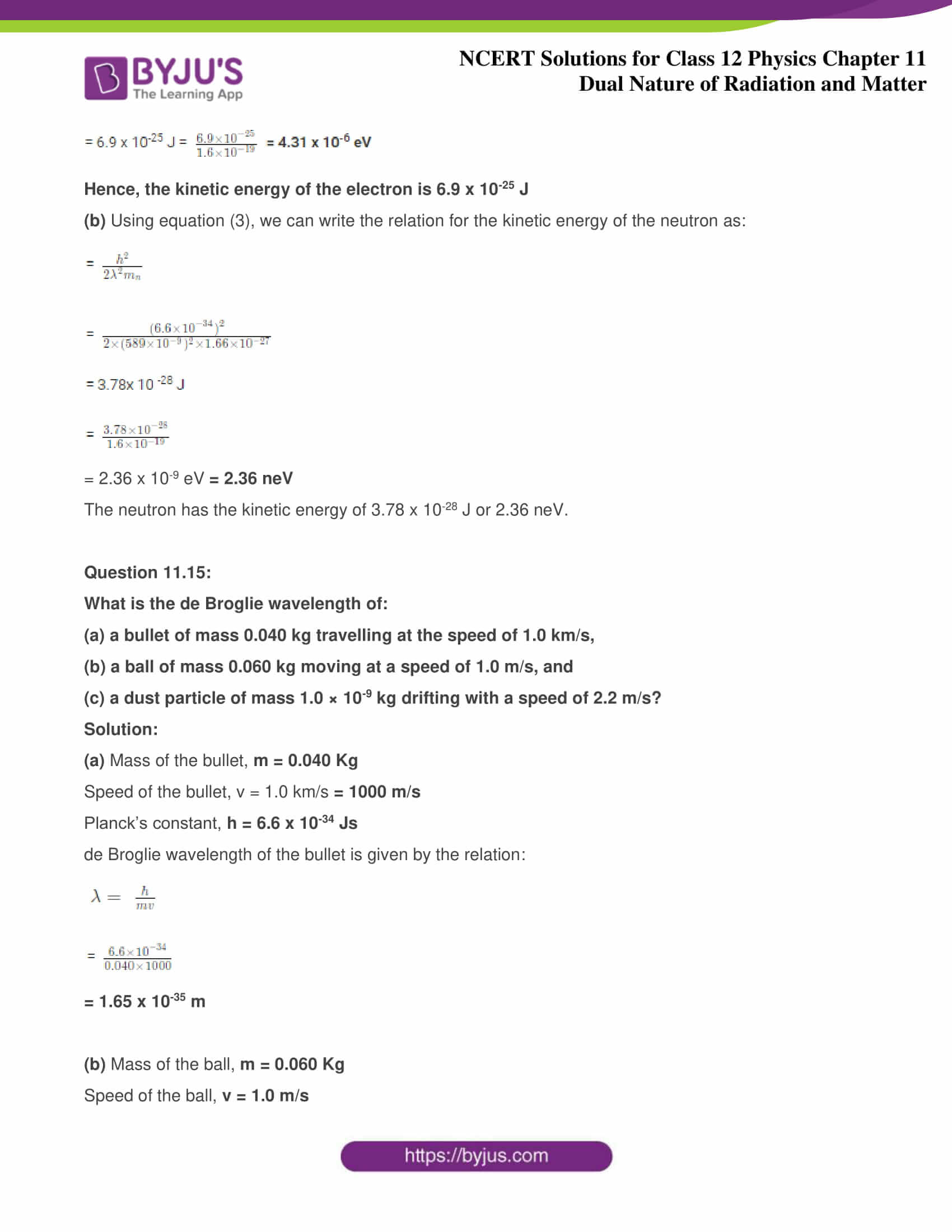 NCERT Solutions Class 12 Physics Chapter 11 Dual Nature of Radiation and Matter