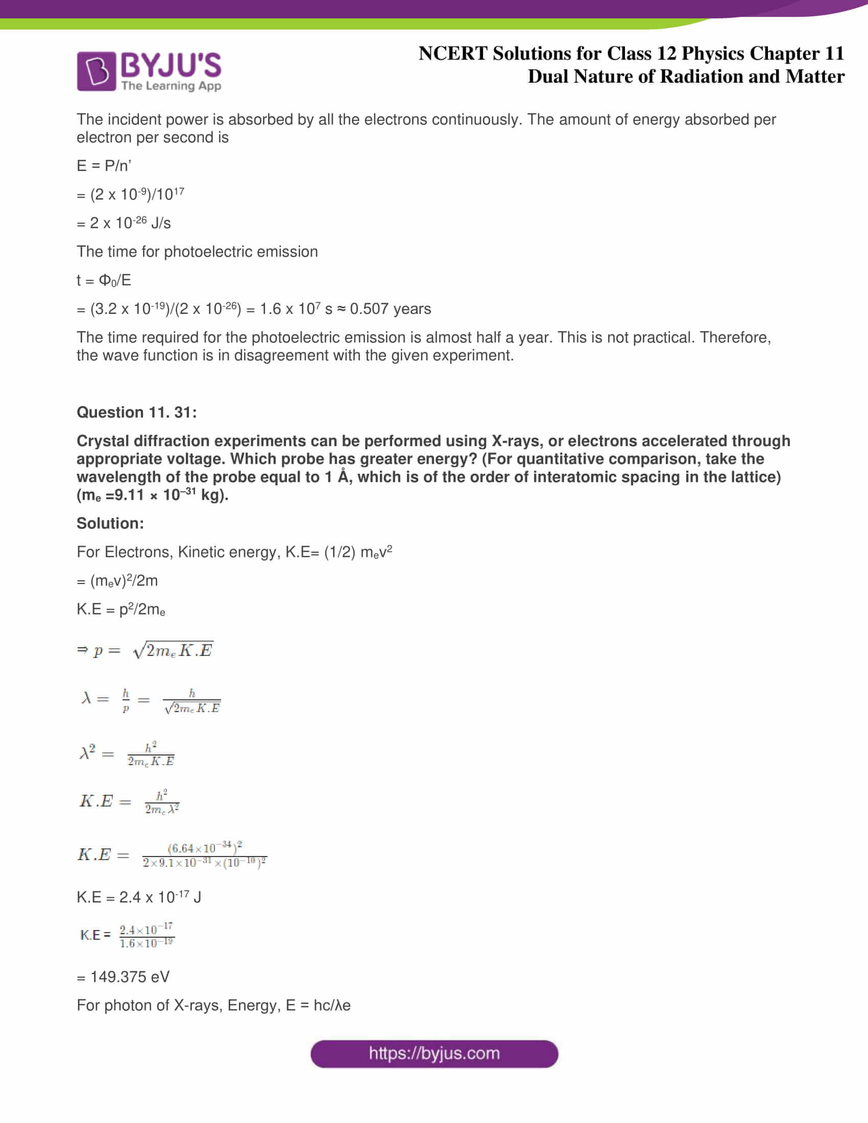 NCERT Solutions Class 12 Physics Chapter 11 Dual Nature of Radiation ...