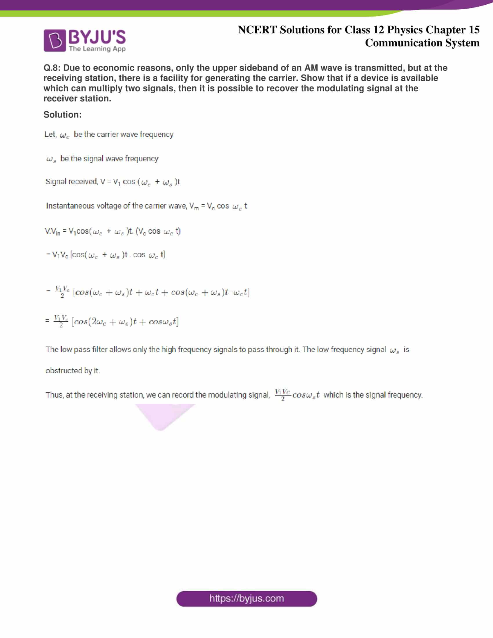 NCERT Solutions Class 12 Physics Chapter 15 Communication System