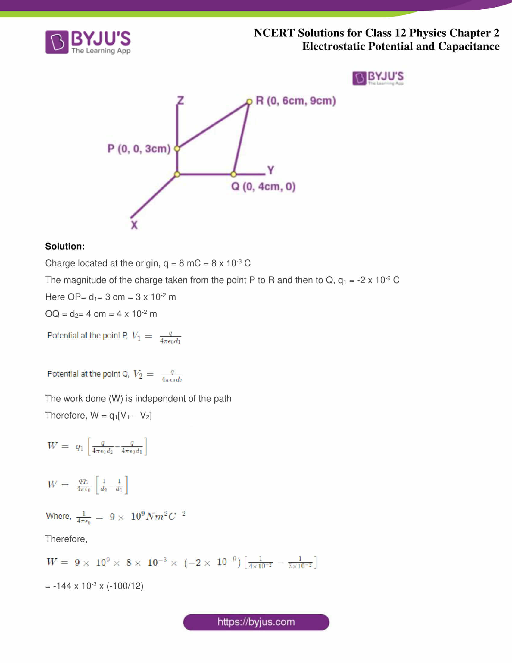 NCERT Solutions for Class 12 Physics Chapter 2 Electrostatic Potential And Capacitance