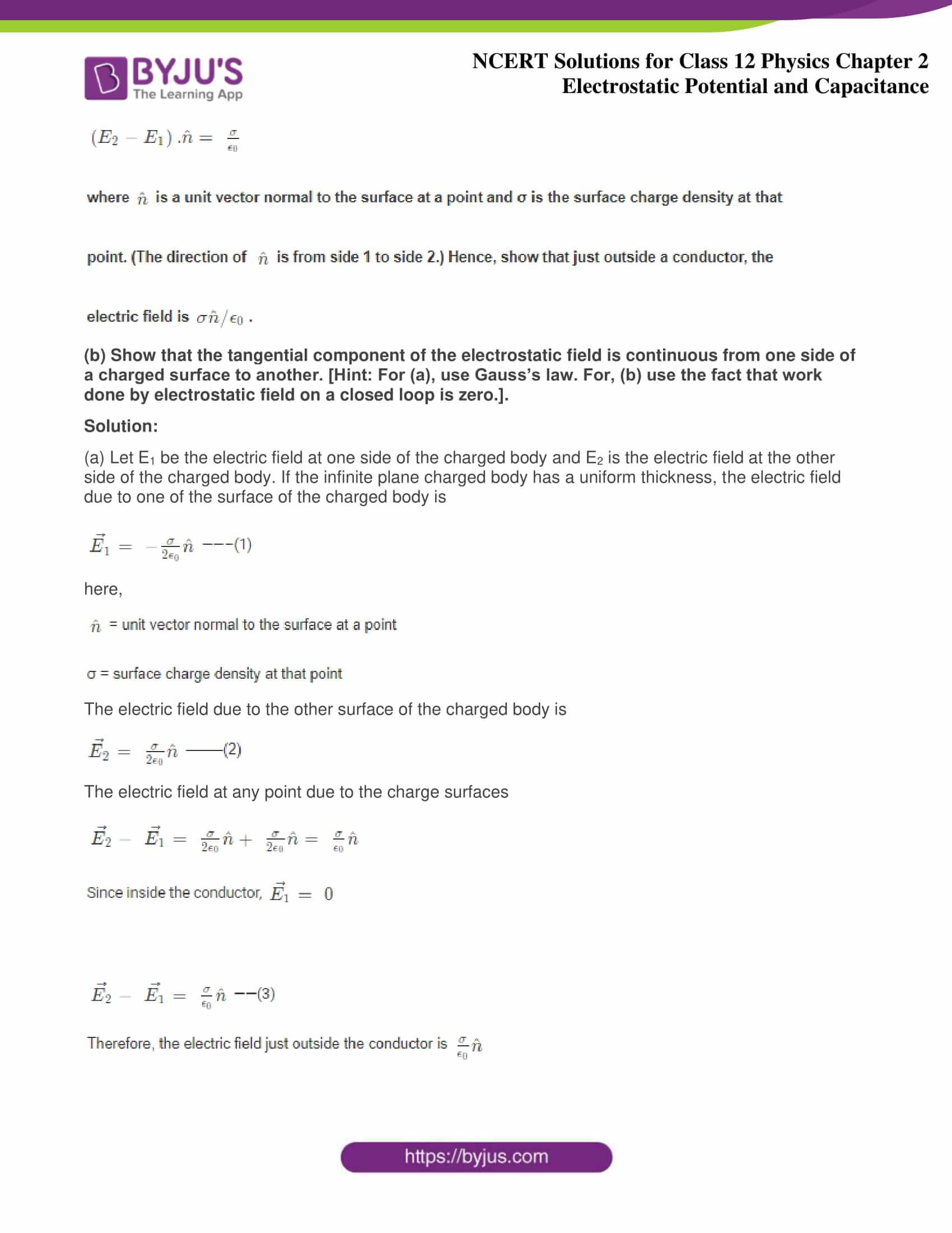NCERT Solutions for Class 12 Physics Chapter 2 Electrostatic Potential And Capacitance