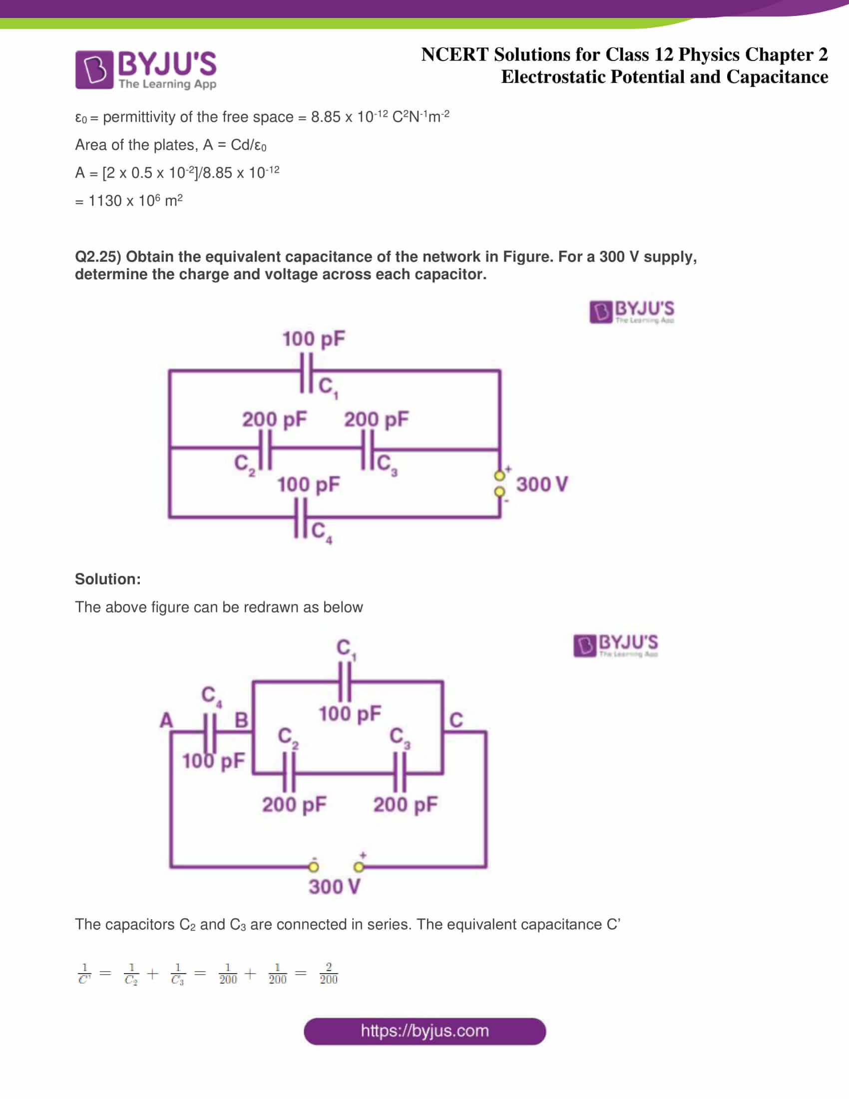 NCERT Solutions for Class 12 Physics Chapter 2 Electrostatic Potential And Capacitance