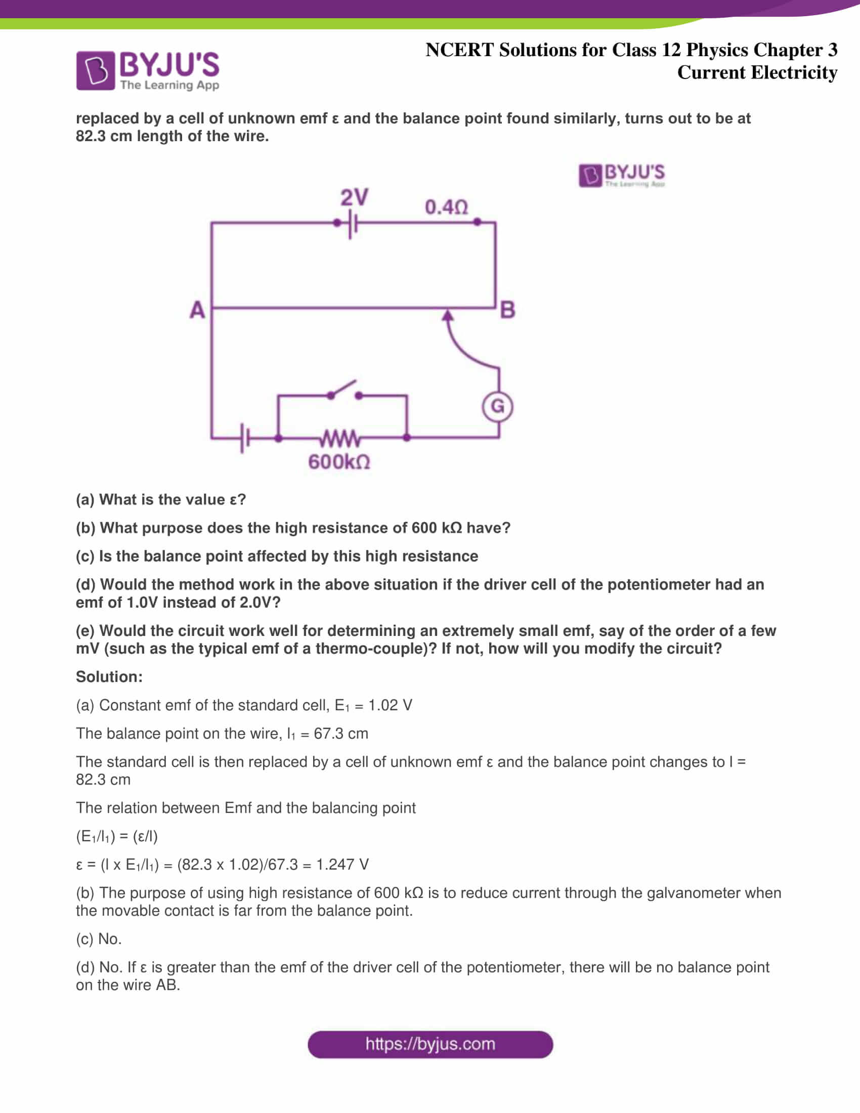 NCERT Solutions for Class 12 Physics Chapter 3 Current Electricity NCERT Solutions for Class 12 Physics Chapter 3 Current Electricity