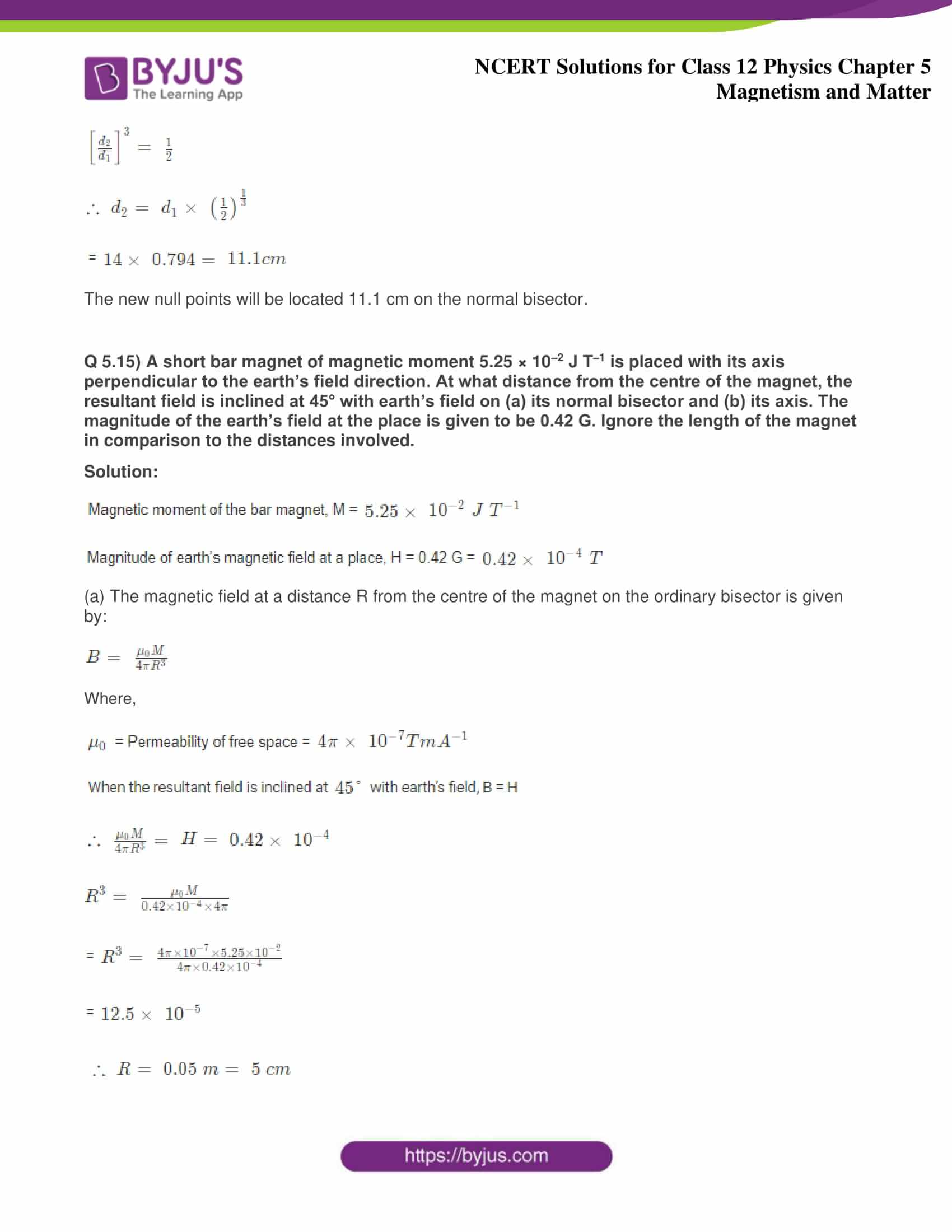 ncert solutions may7 class 12 physics chapter 5 magnetism and matter 12