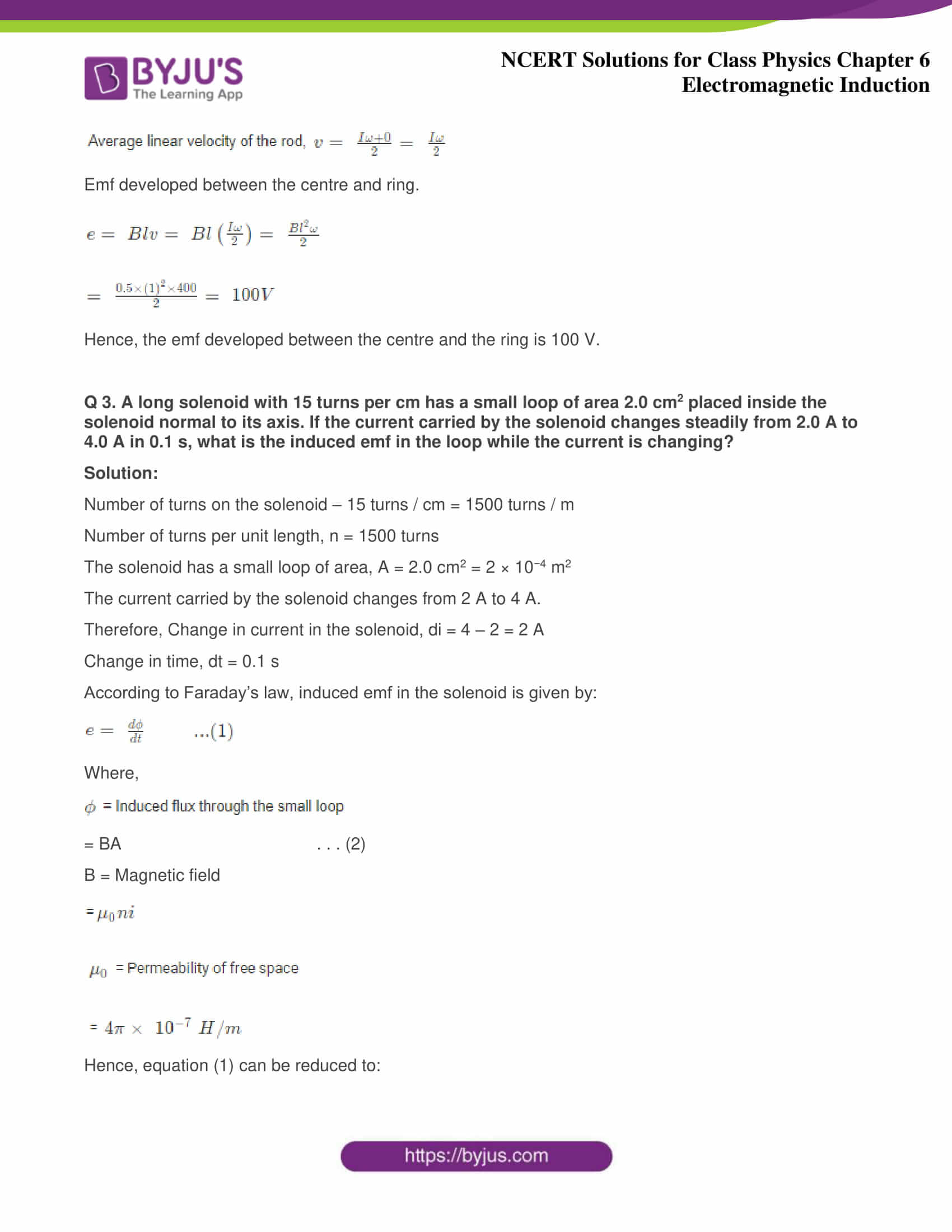NCERT Solutions Class 12 Physics Chapter 6 Electromagnetic Induction