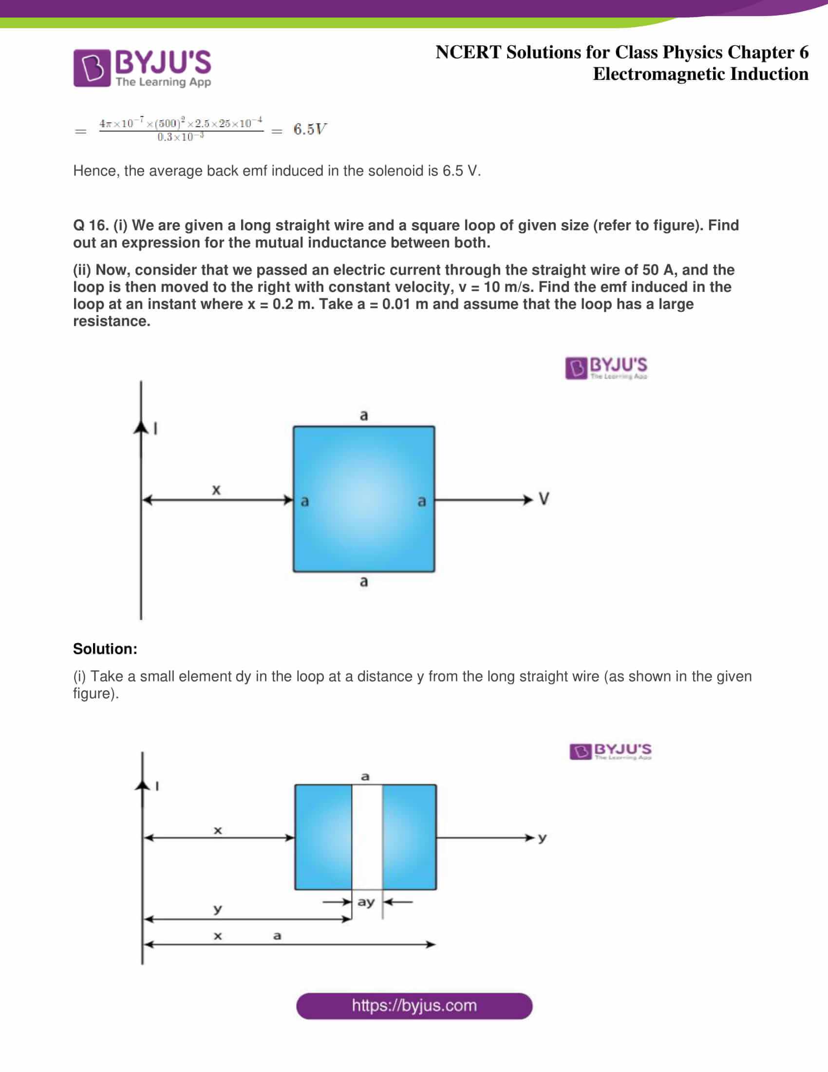 NCERT Solutions Class 12 Physics Chapter 6 Electromagnetic Induction