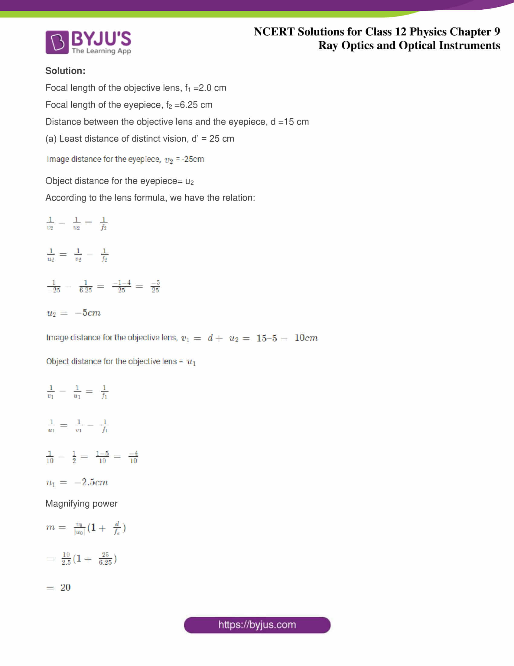NCERT Solutions Class 12 Physics Chapter 9 Ray Optics and Optical ...