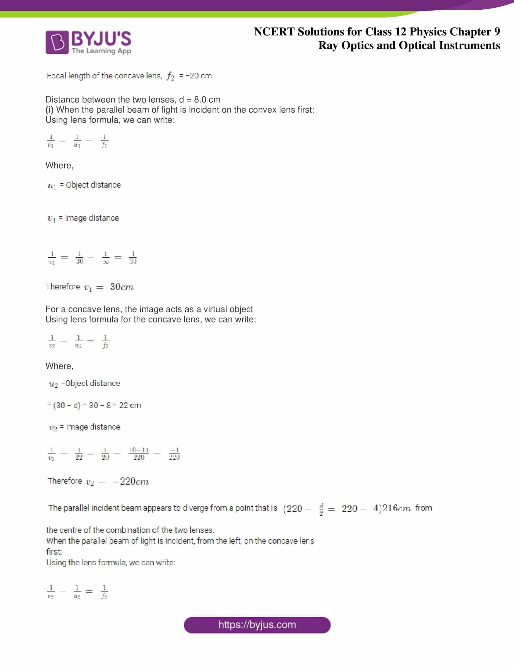 NCERT Solutions Class 12 Physics Chapter 9 Ray Optics and Optical ...