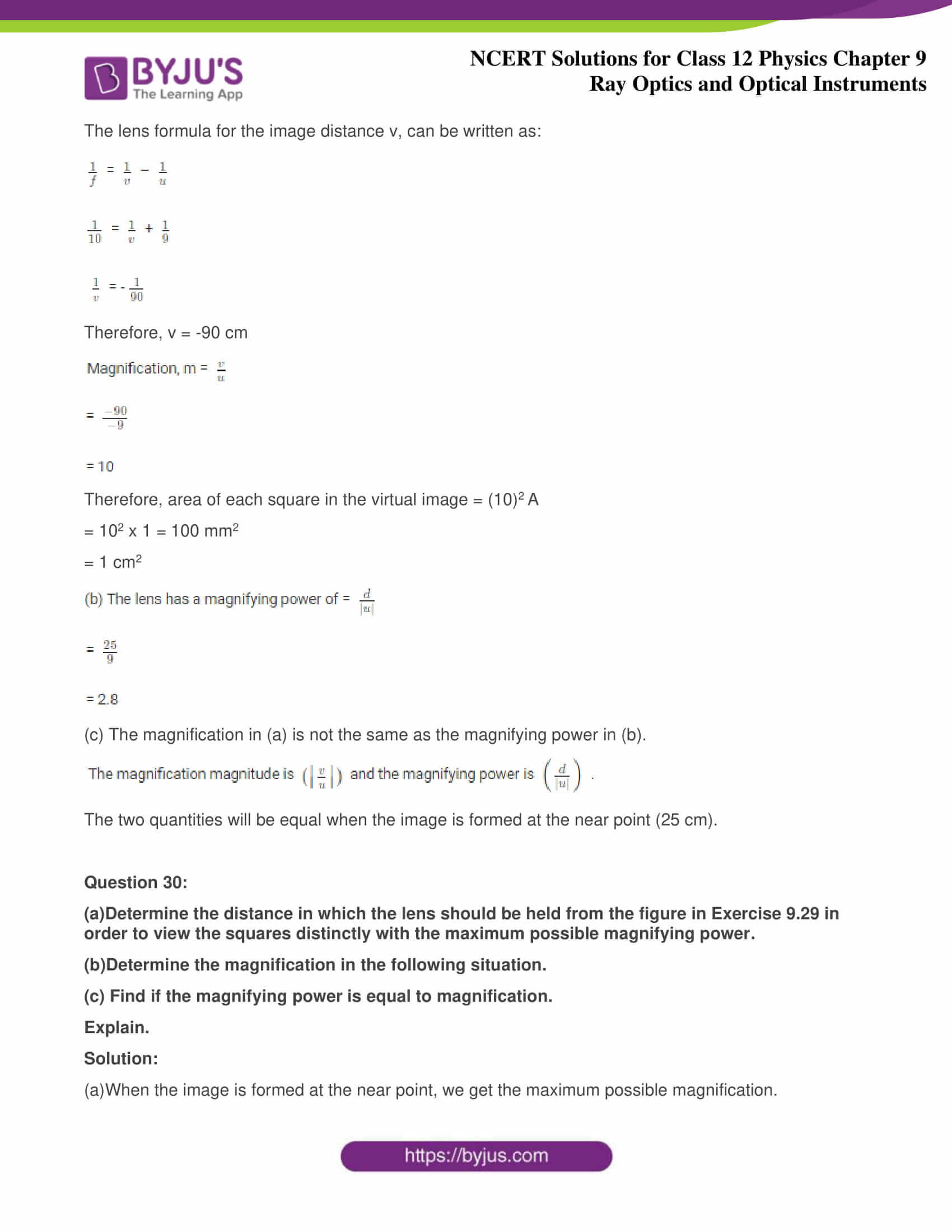 NCERT Solutions Class 12 Physics Chapter 9 Ray Optics and Optical ...