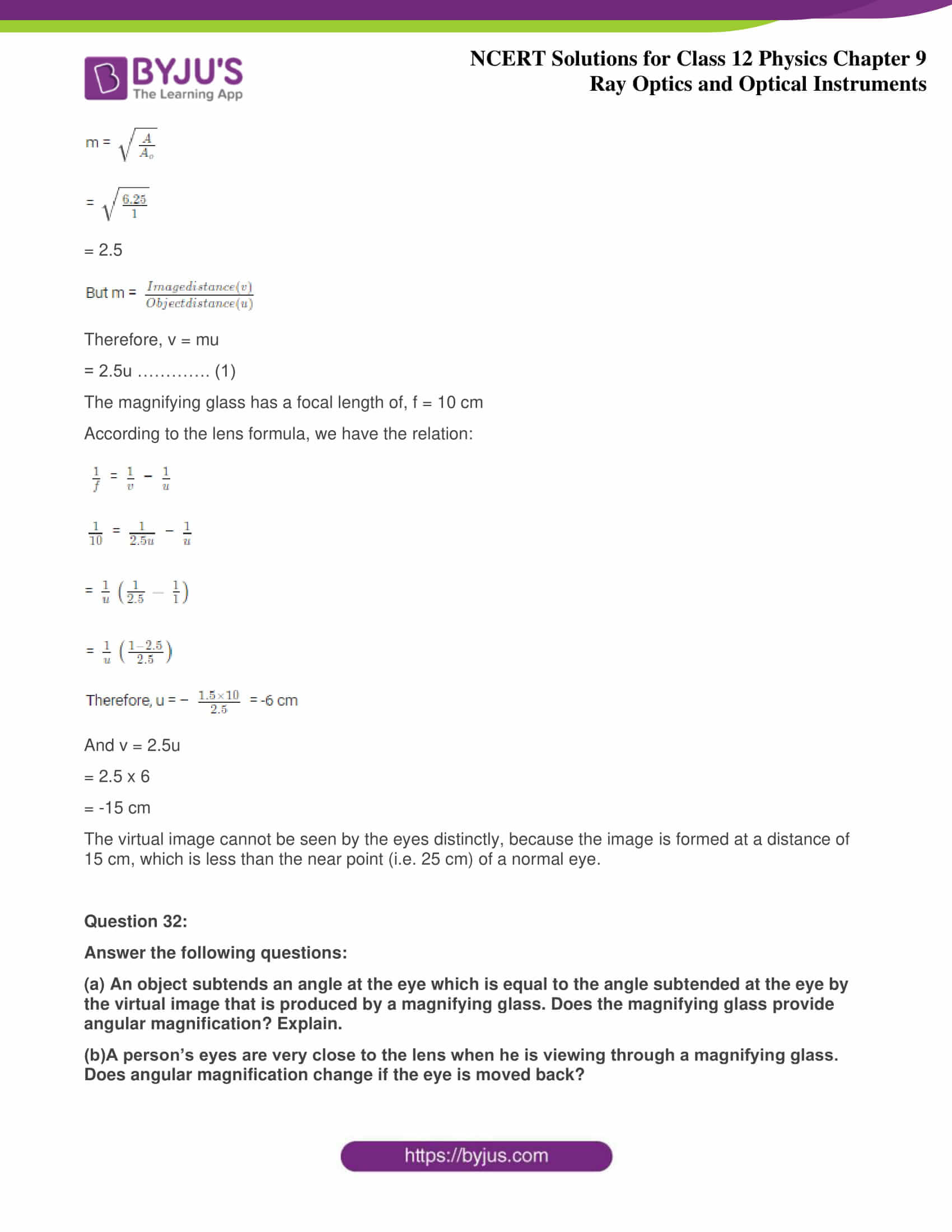 NCERT Solutions Class 12 Physics Chapter 9 Ray Optics and Optical ...