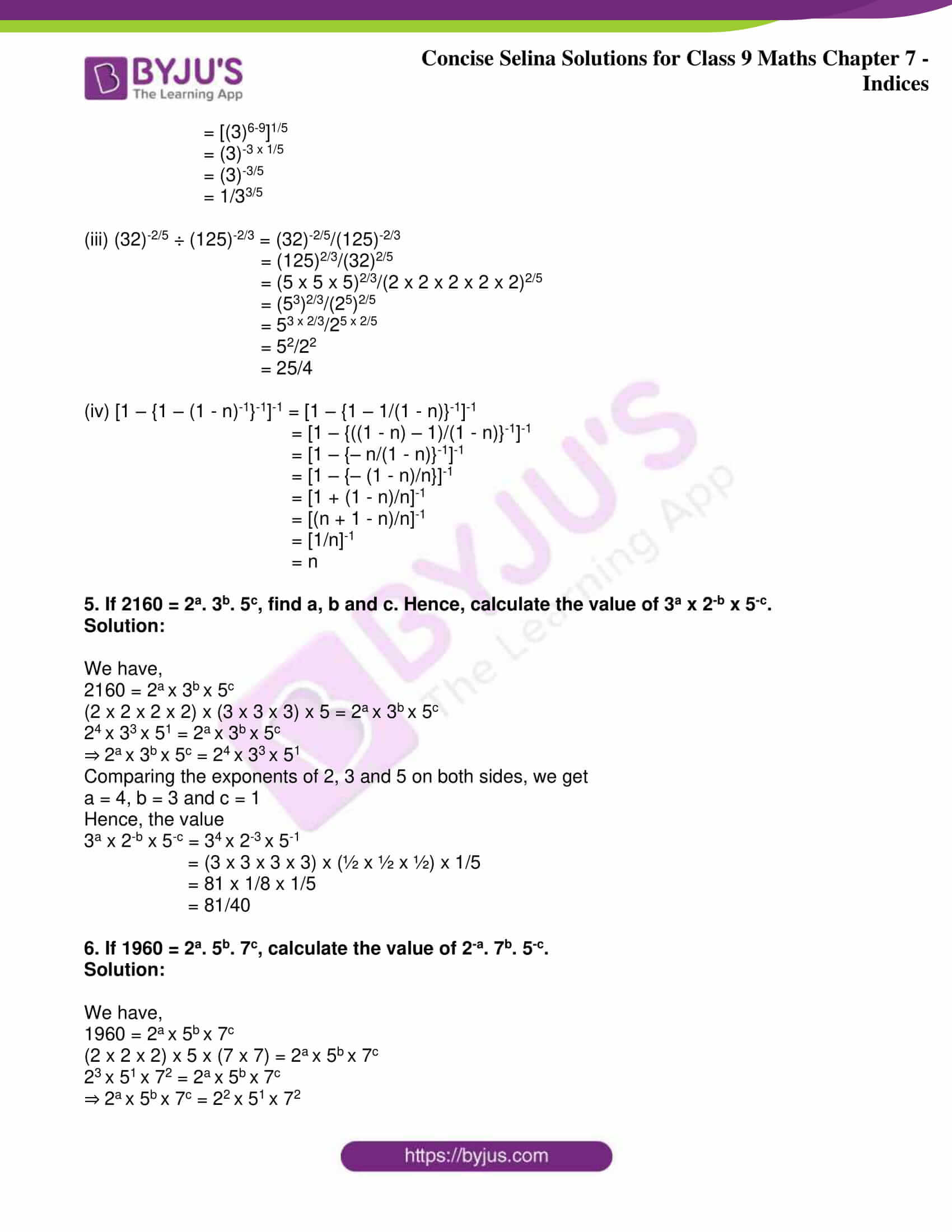 Selina Solutions Class 9 Concise Maths Chapter 7 Indices Download Free PDF Selina Solutions Class 9 Concise Maths Chapter 7 Indices Download Free PDF