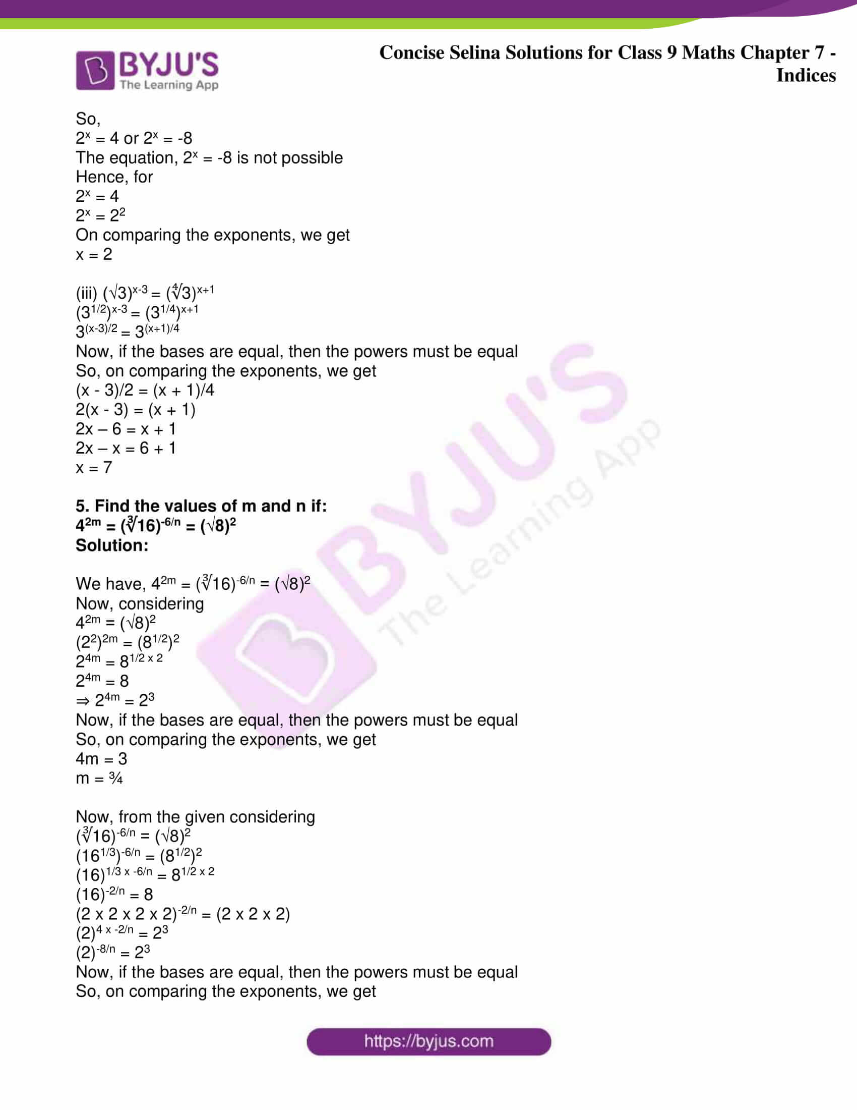 Selina Solutions Class 9 Concise Maths Chapter 7 Indices Download Free PDF Selina Solutions Class 9 Concise Maths Chapter 7 Indices Download Free PDF