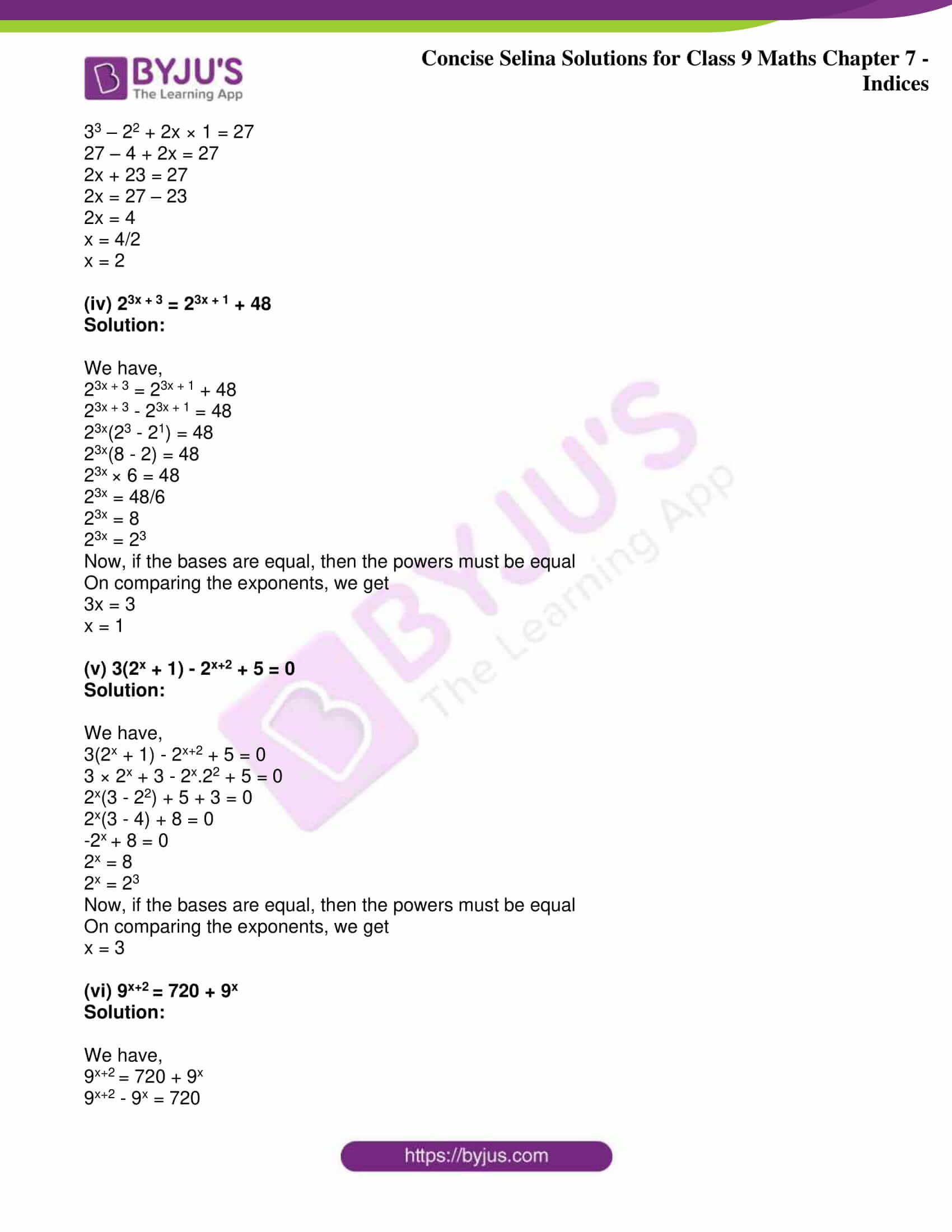 Selina Solutions Class 9 Concise Maths Chapter 7 Indices Download Free PDF Selina Solutions Class 9 Concise Maths Chapter 7 Indices Download Free PDF