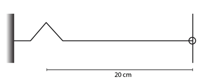 A string of linear mass density 0.5 g cm^{-1} and a total length 30 cm ...