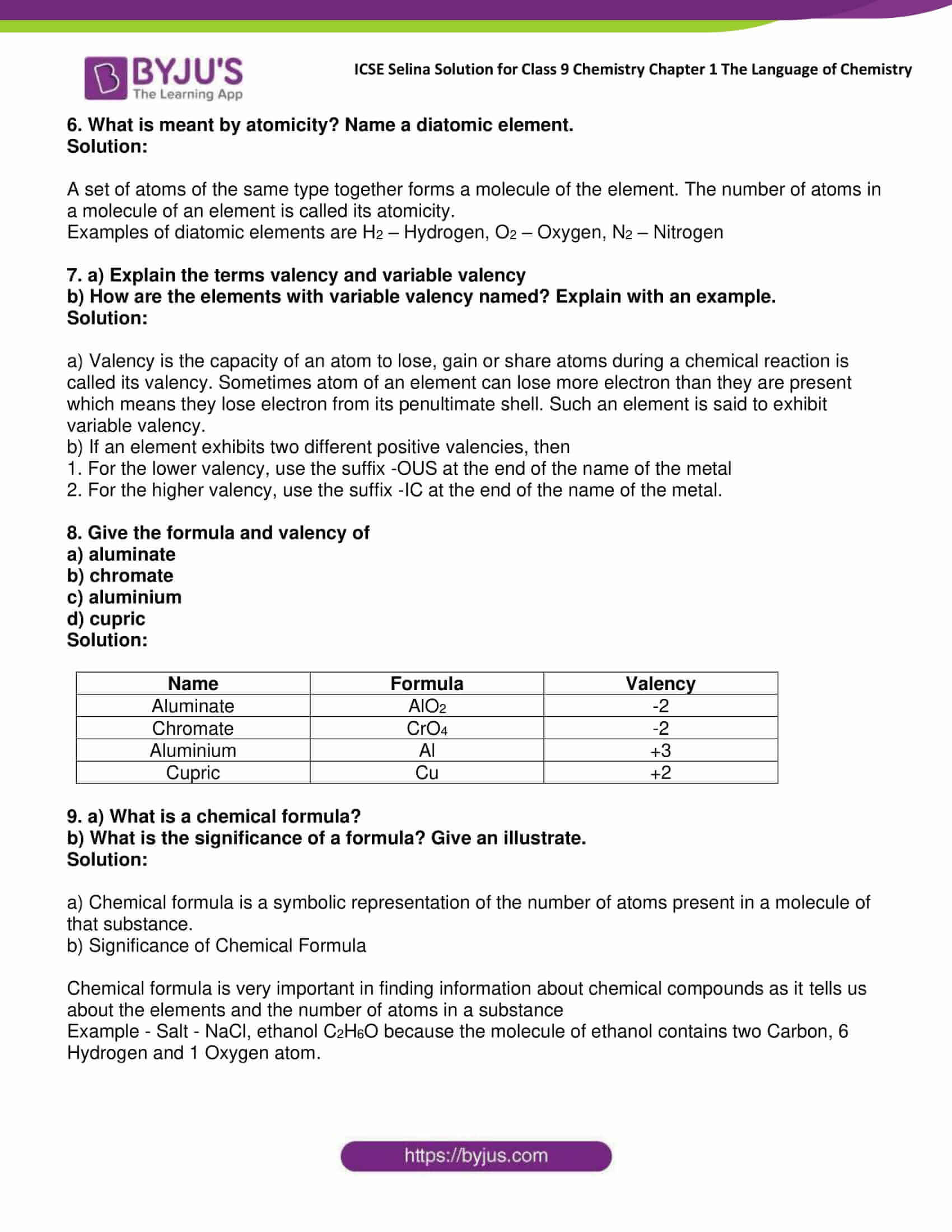 Selina Solutions Class 9 Concise Chemistry Chapter 1 The Language Of Selina Solutions Class 9 Concise Chemistry Chapter 1 The Language Of