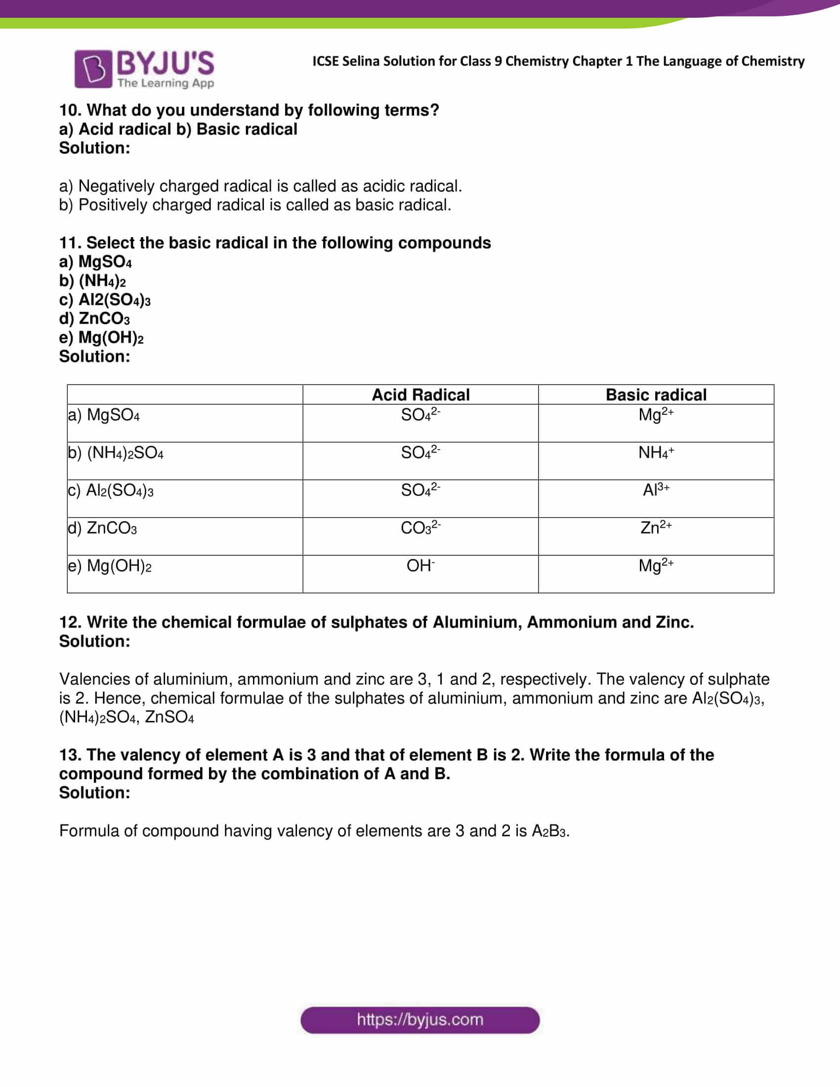 Selina Solutions Class 9 Concise Chemistry Chapter 1 The Language Of