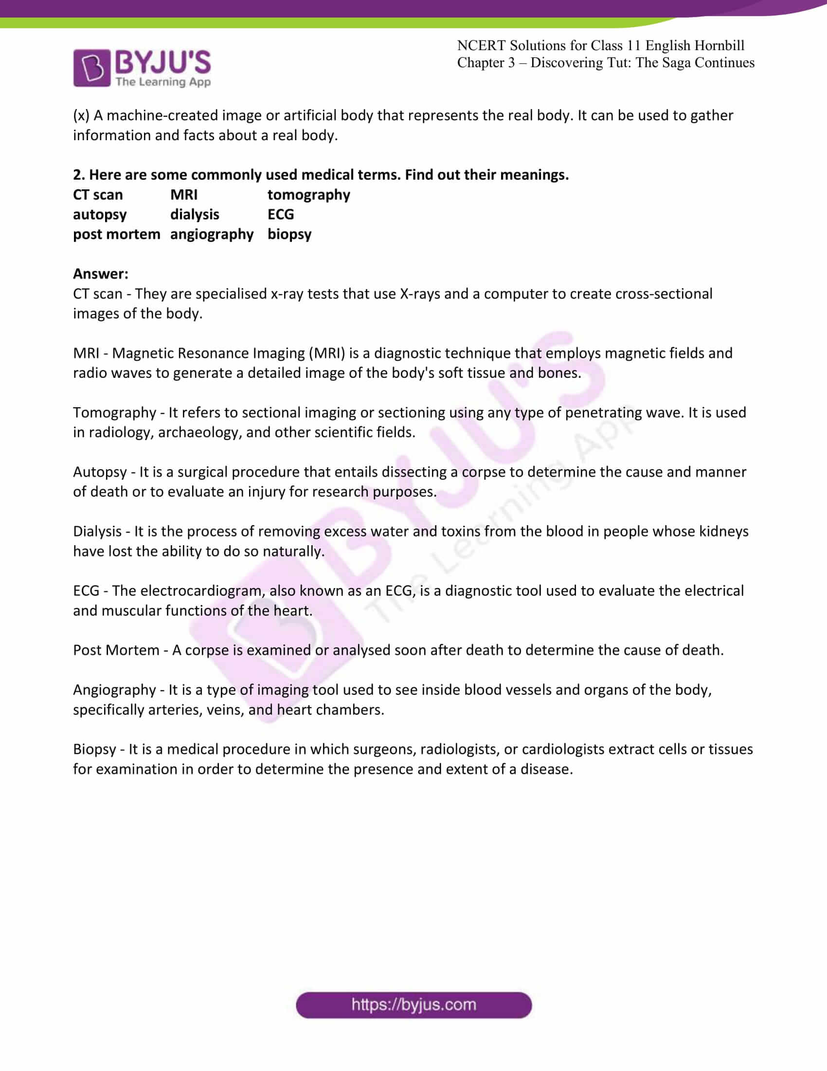 NCERT Solutions For Class 11 English Hornbill Reading Skills Chapter 3