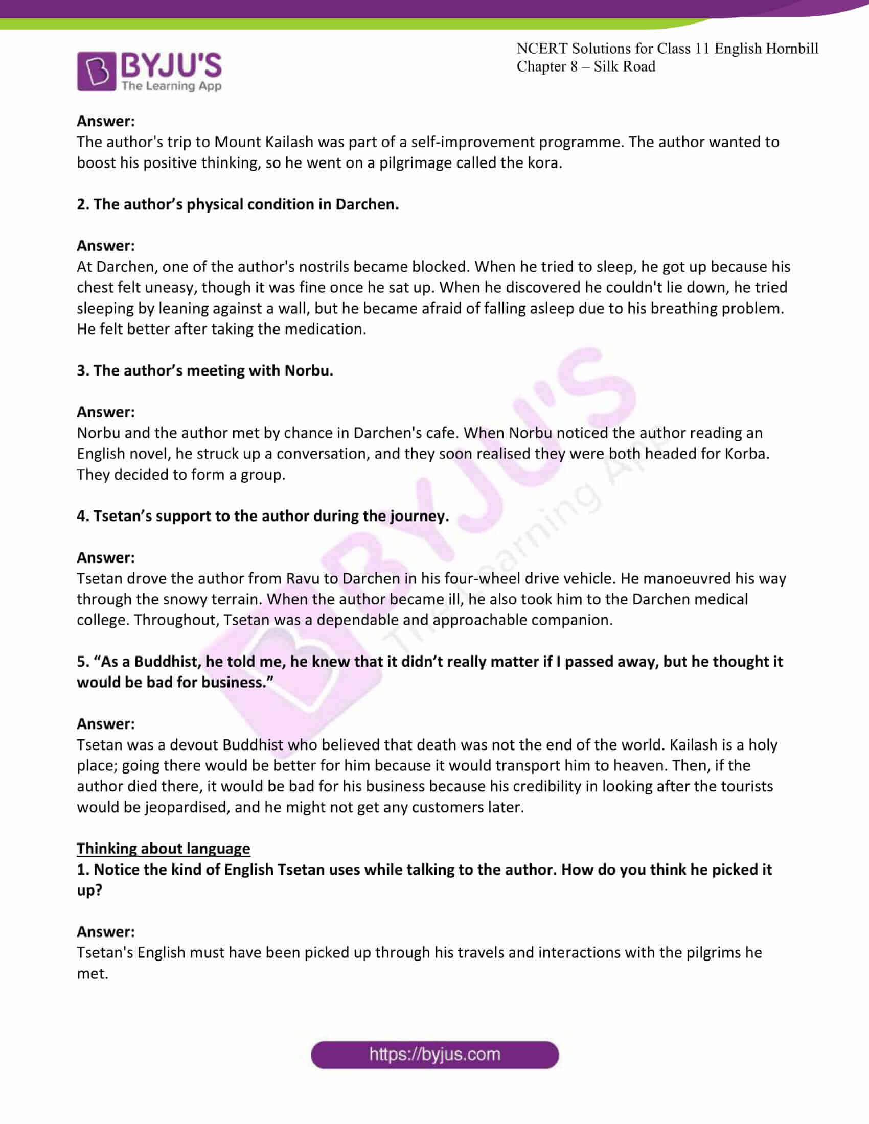 NCERT Solutions For Class 11 English Hornbill Reading Skills Chapter 8 NCERT Solutions For Class 11 English Hornbill Reading Skills Chapter 8