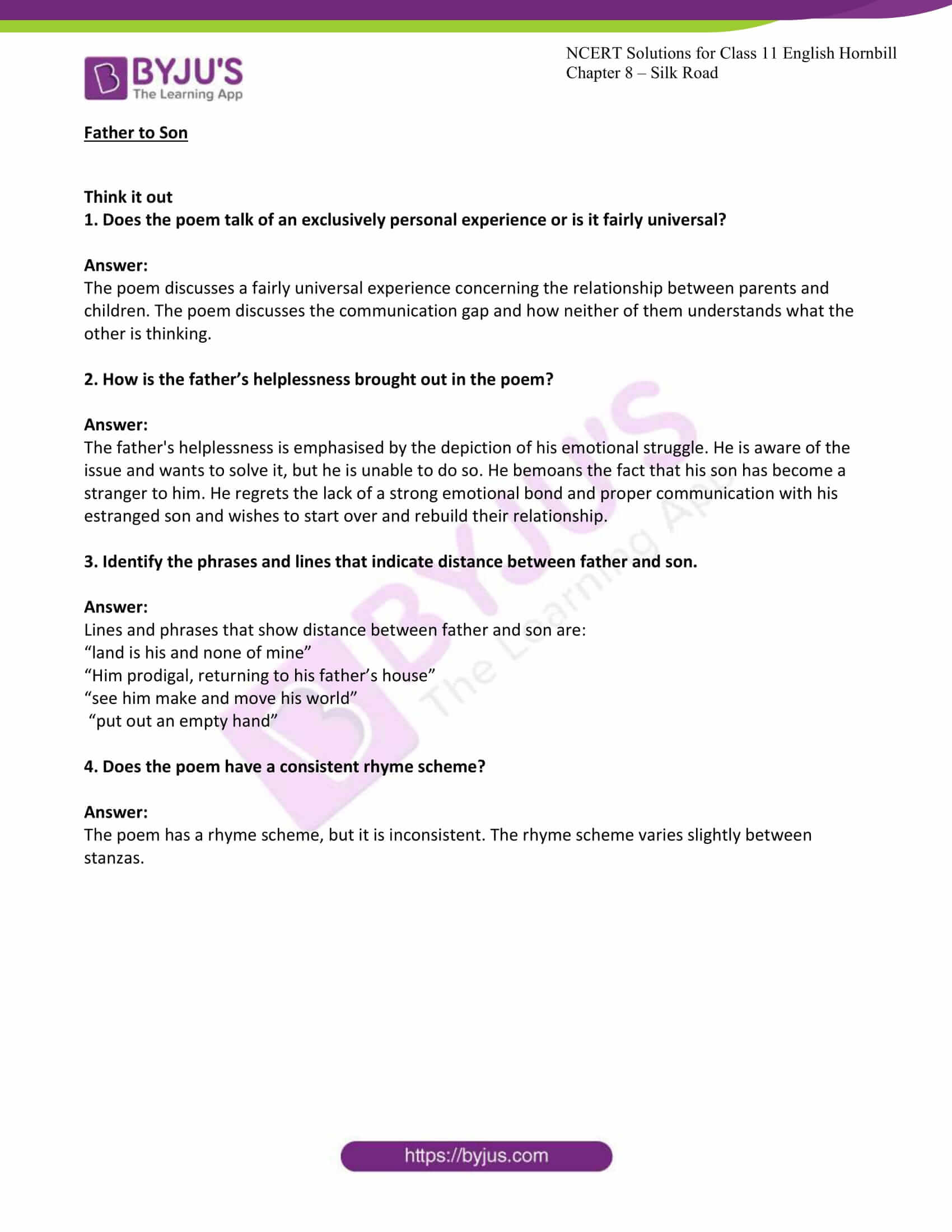 NCERT Solutions For Class 11 English Hornbill Reading Skills Chapter 8 NCERT Solutions For Class 11 English Hornbill Reading Skills Chapter 8