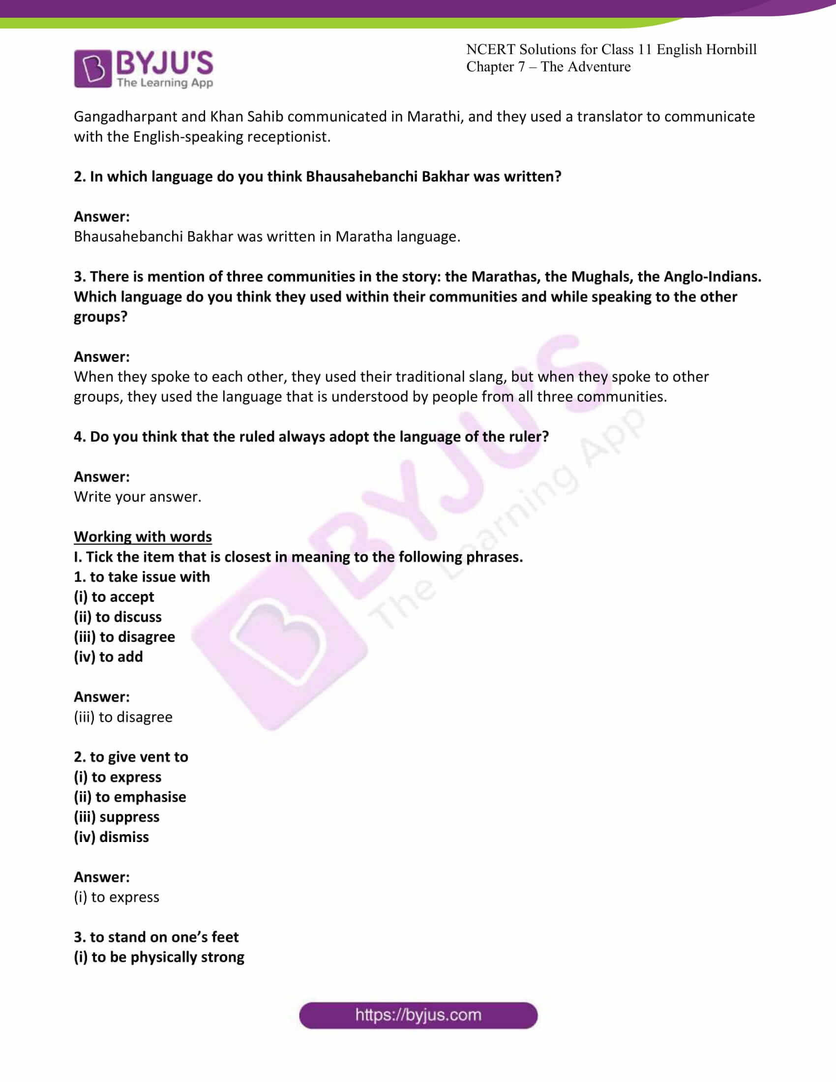 NCERT Solutions For Class 11 English Hornbill Reading Skills Chapter 7 NCERT Solutions For Class 11 English Hornbill Reading Skills Chapter 7