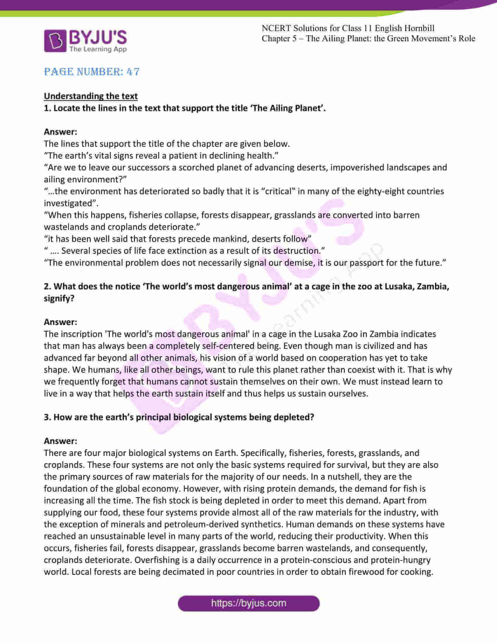 NCERT Solutions for Class 11 English Hornbill Reading Skills Chapter 5 ...