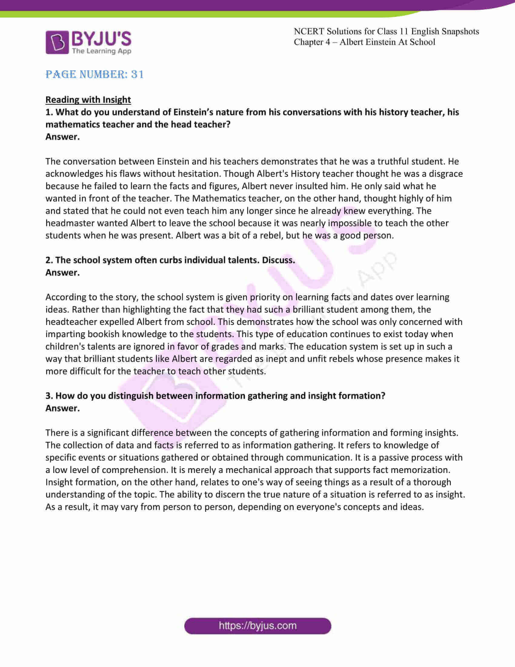 NCERT Solutions For Class 11 English Supplementary Book: Snapshots ...