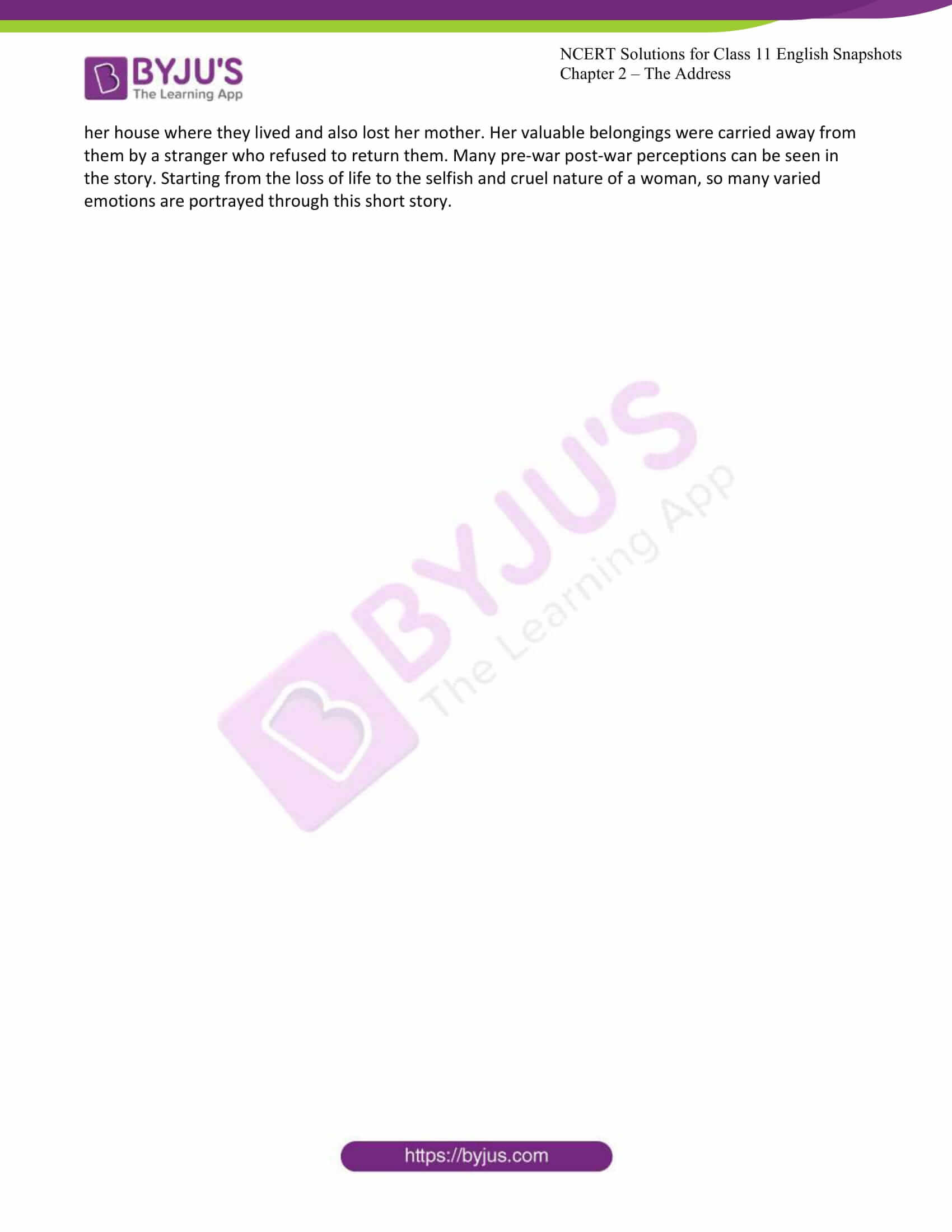 NCERT Solutions For Class 11 English Supplementary Book Snapshots NCERT Solutions For Class 11 English Supplementary Book Snapshots