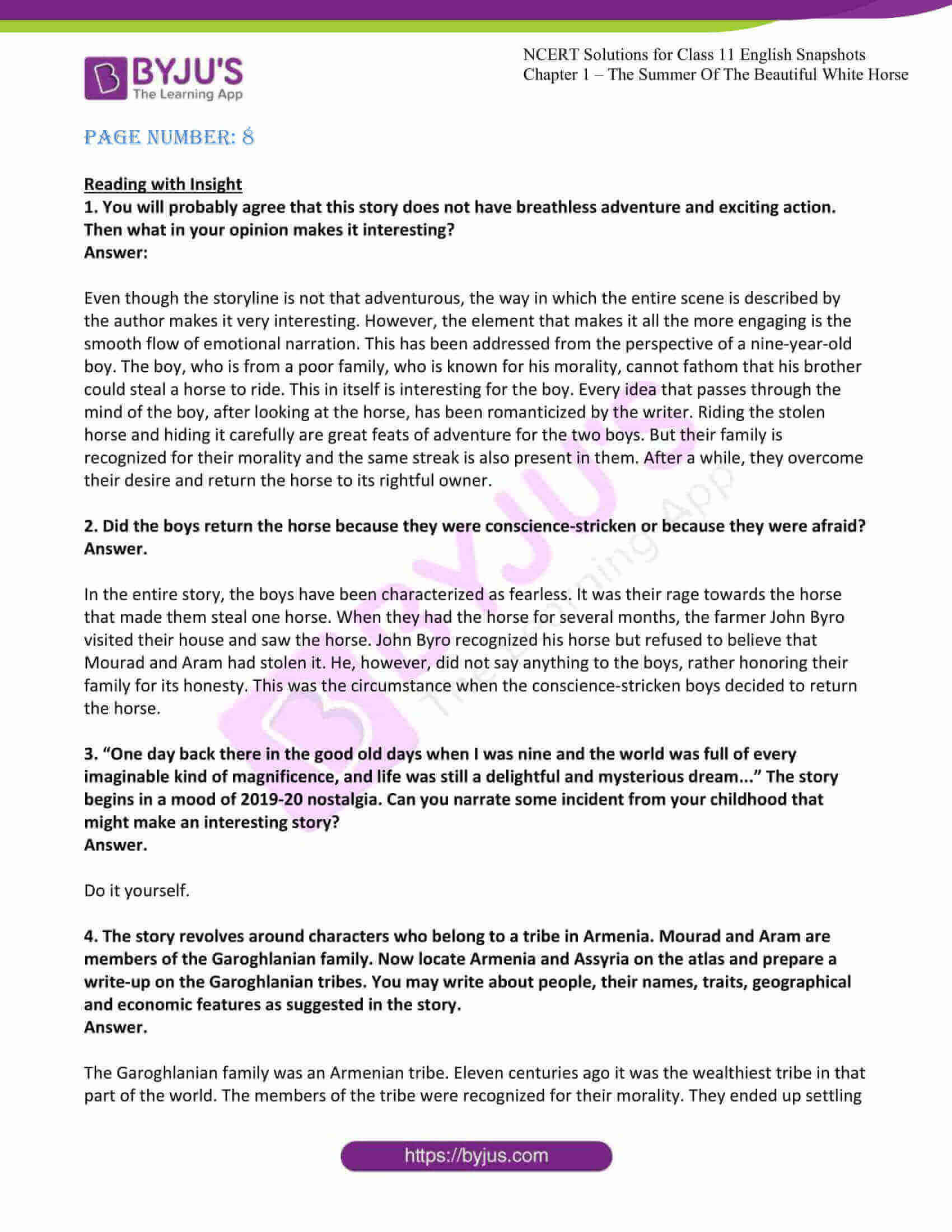 NCERT Solutions For Class 11 English Supplementary Book Snapshots ...