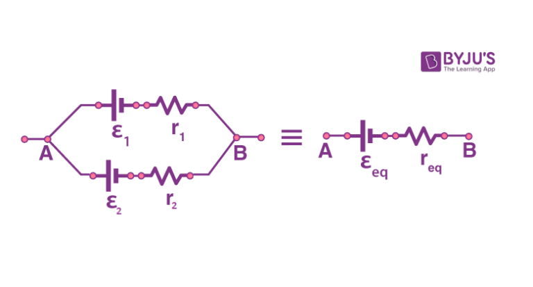 Parallel Combination of Cells- Internal resistance and Equivalent EMF.