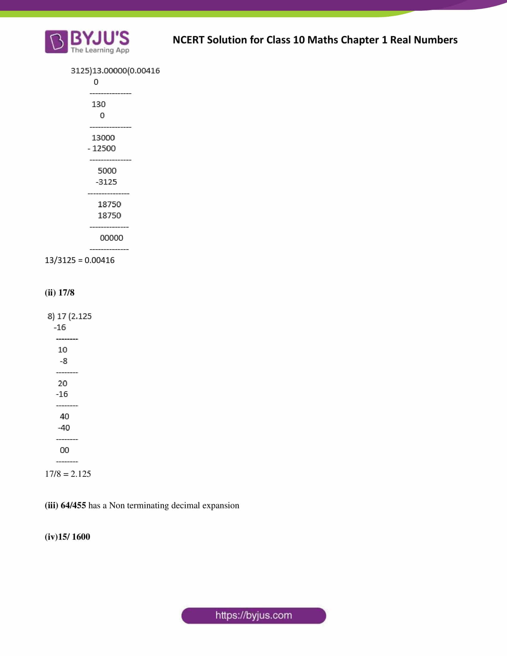 NCERT Solutions Class 10 Maths Chapter 1 Real Numbers Study Offline 