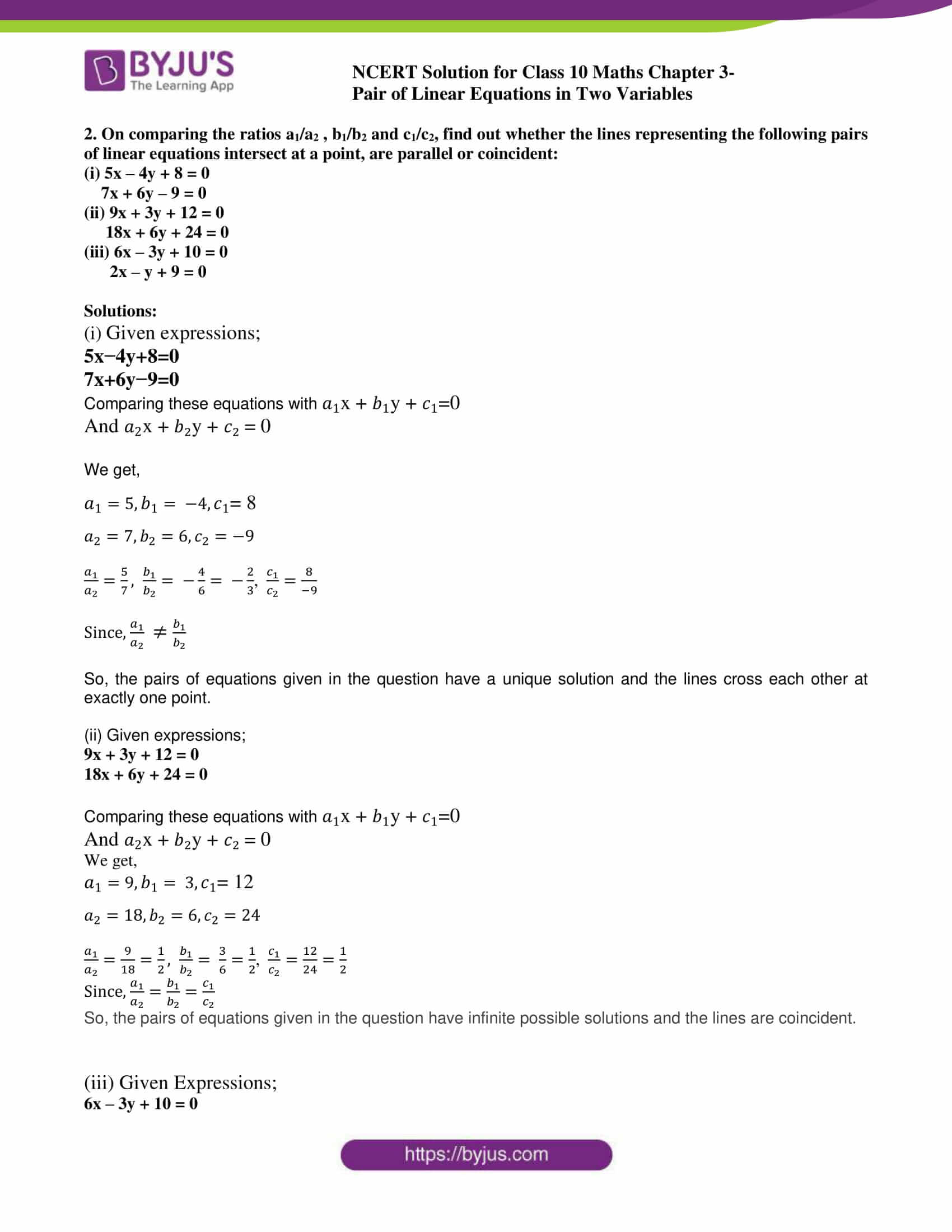 NCERT Solutions for Class 10 Maths Exercise 3.2 Chapter 3- linear ...