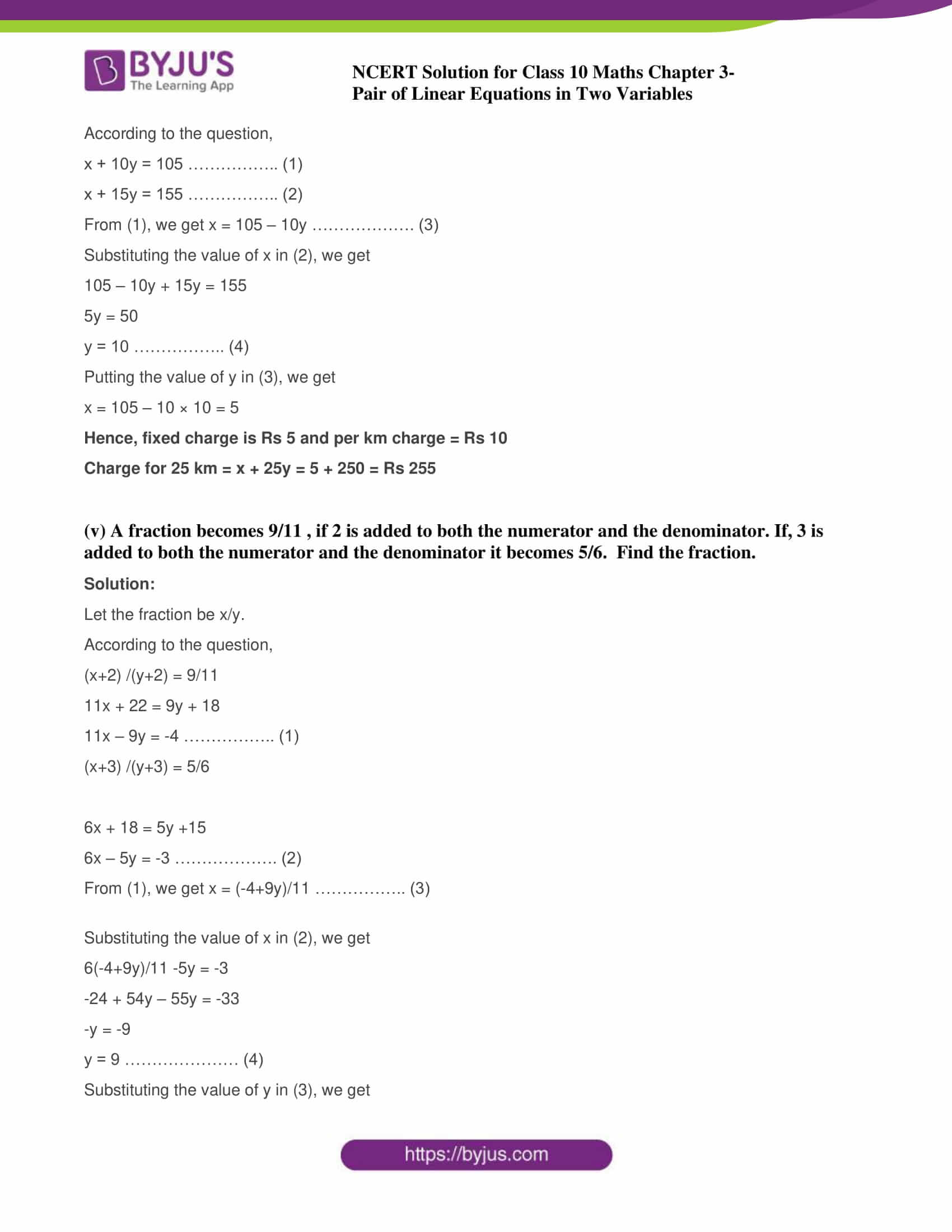 NCERT Solutions for Class 10 Maths Exercise 3.3 Chapter 3 - Linear ...