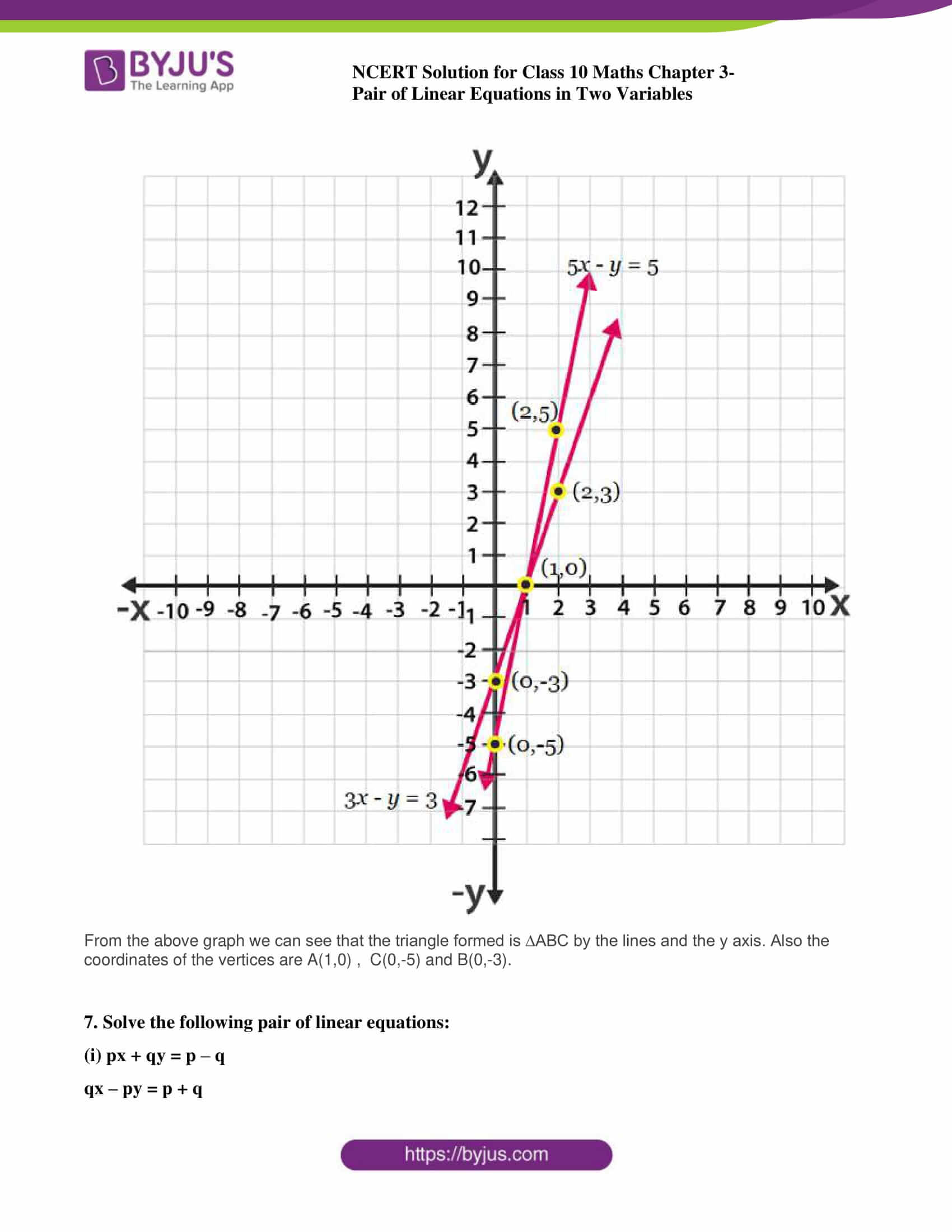 NCERT Solutions for Class 10 Maths Chapter 3 Pair of Linear Equations ...