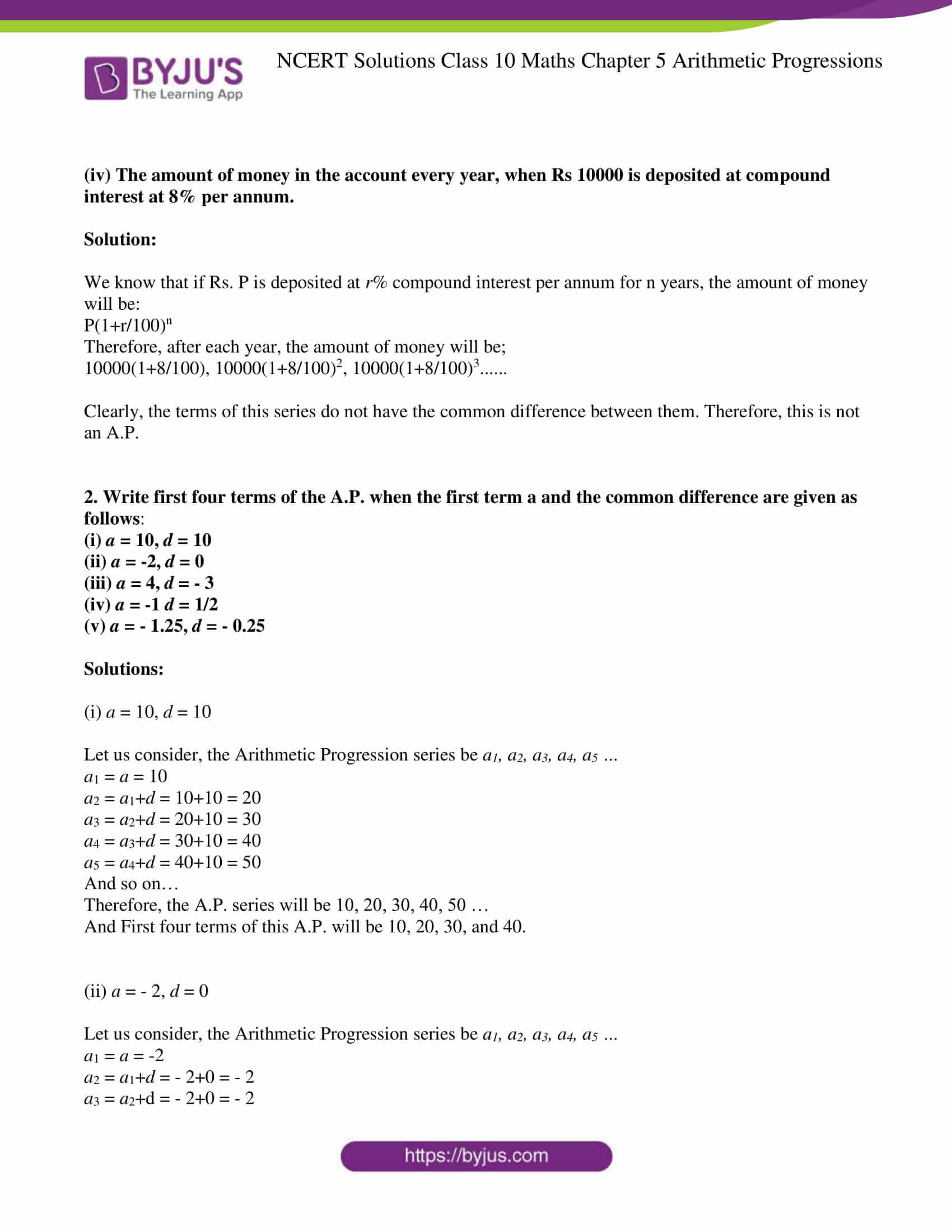 NCERT Solutions for Class 10 Maths Exercise 5.1 Chapter 5 Arithmetic ...