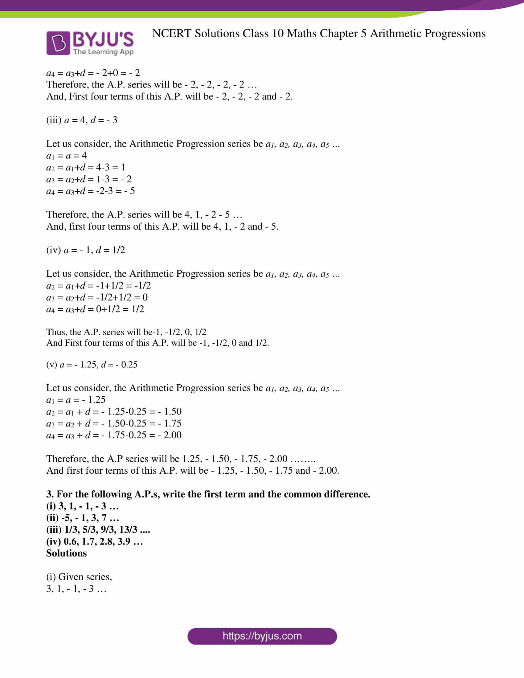 NCERT Solutions for Class 10 Maths Exercise 5.1 Chapter 5 Arithmetic ...