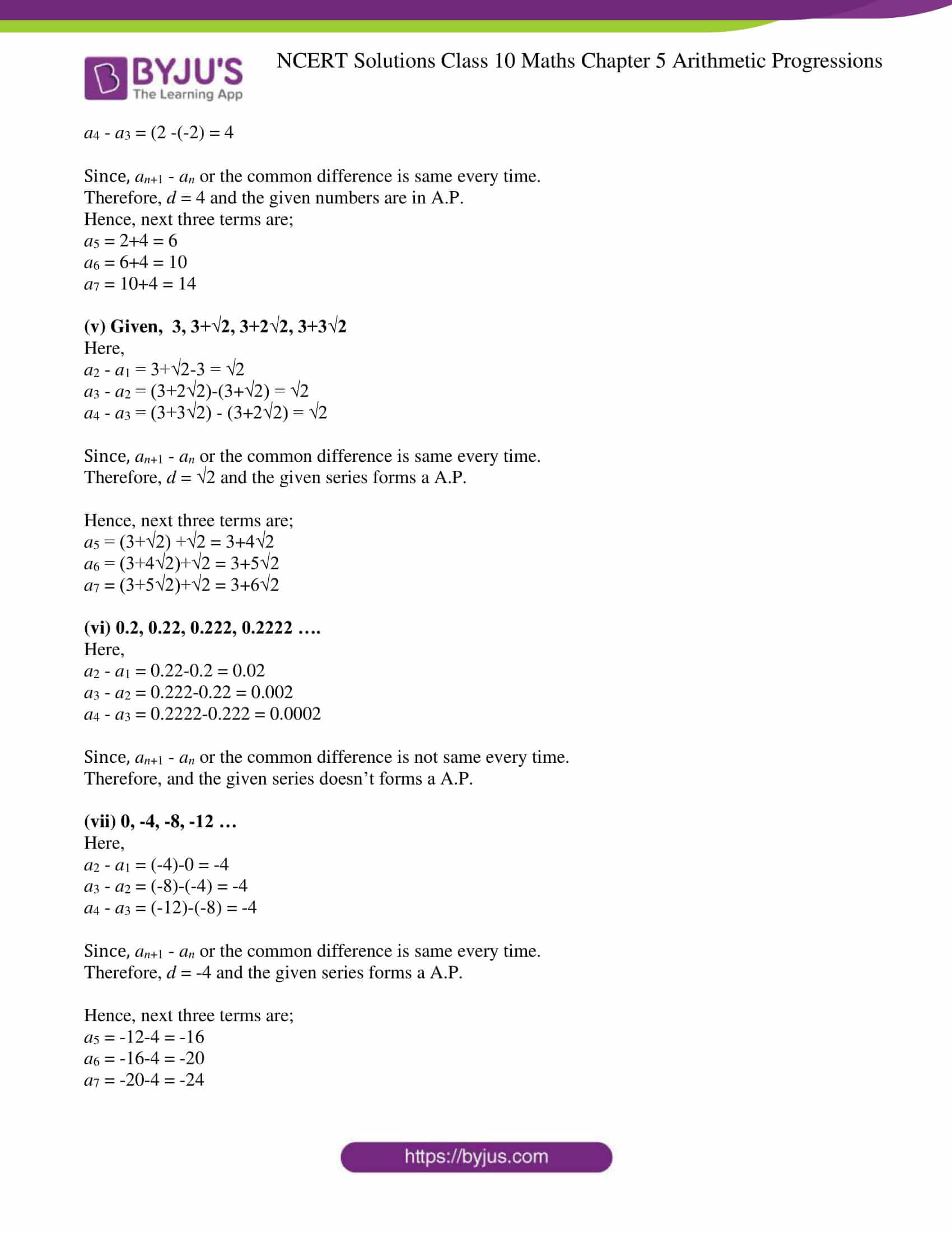 NCERT Solutions for Class 10 Maths Exercise 5.1 Chapter 5 Arithmetic ...