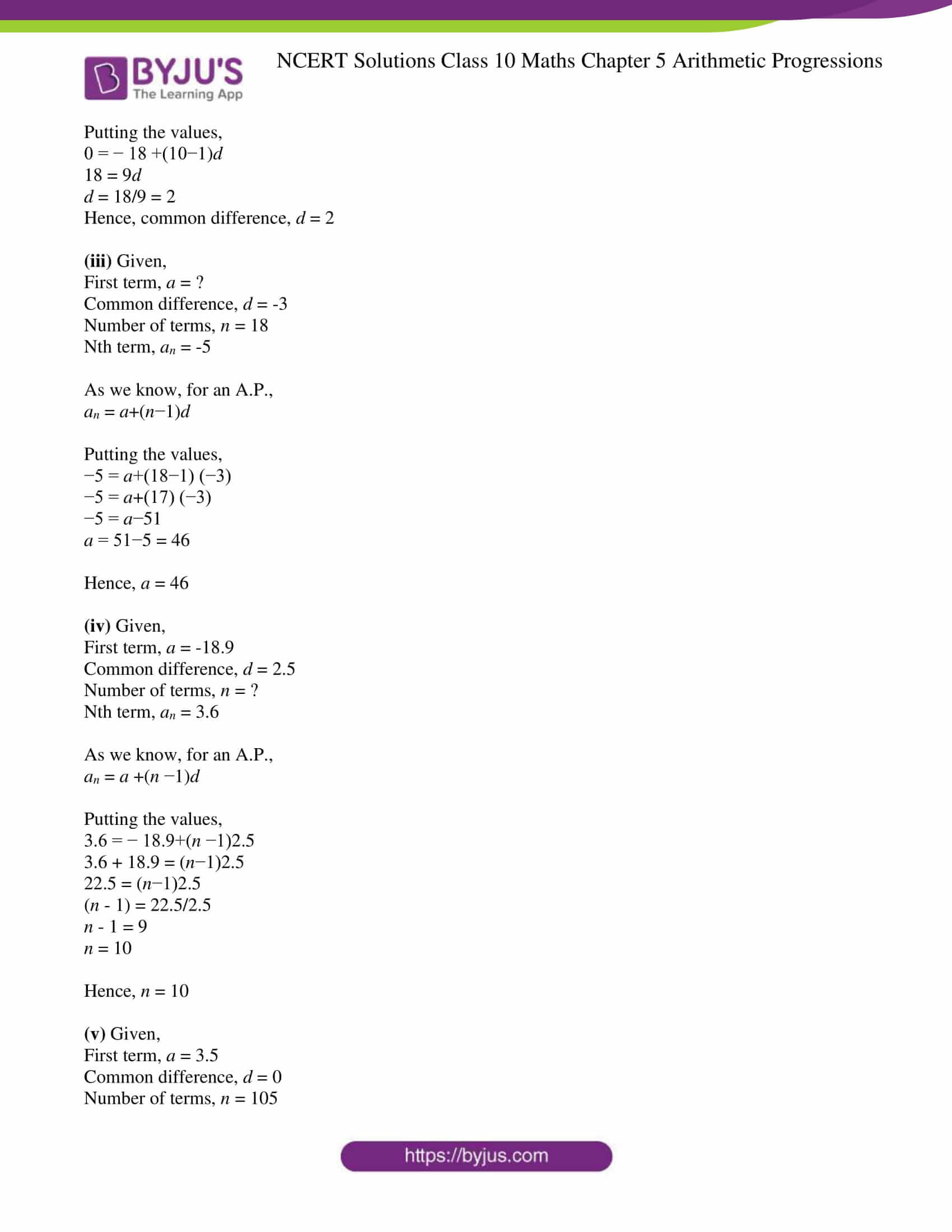 NCERT Solutions for Class 10 Maths Exercise 5.2 Chapter 5- arithmetic ...