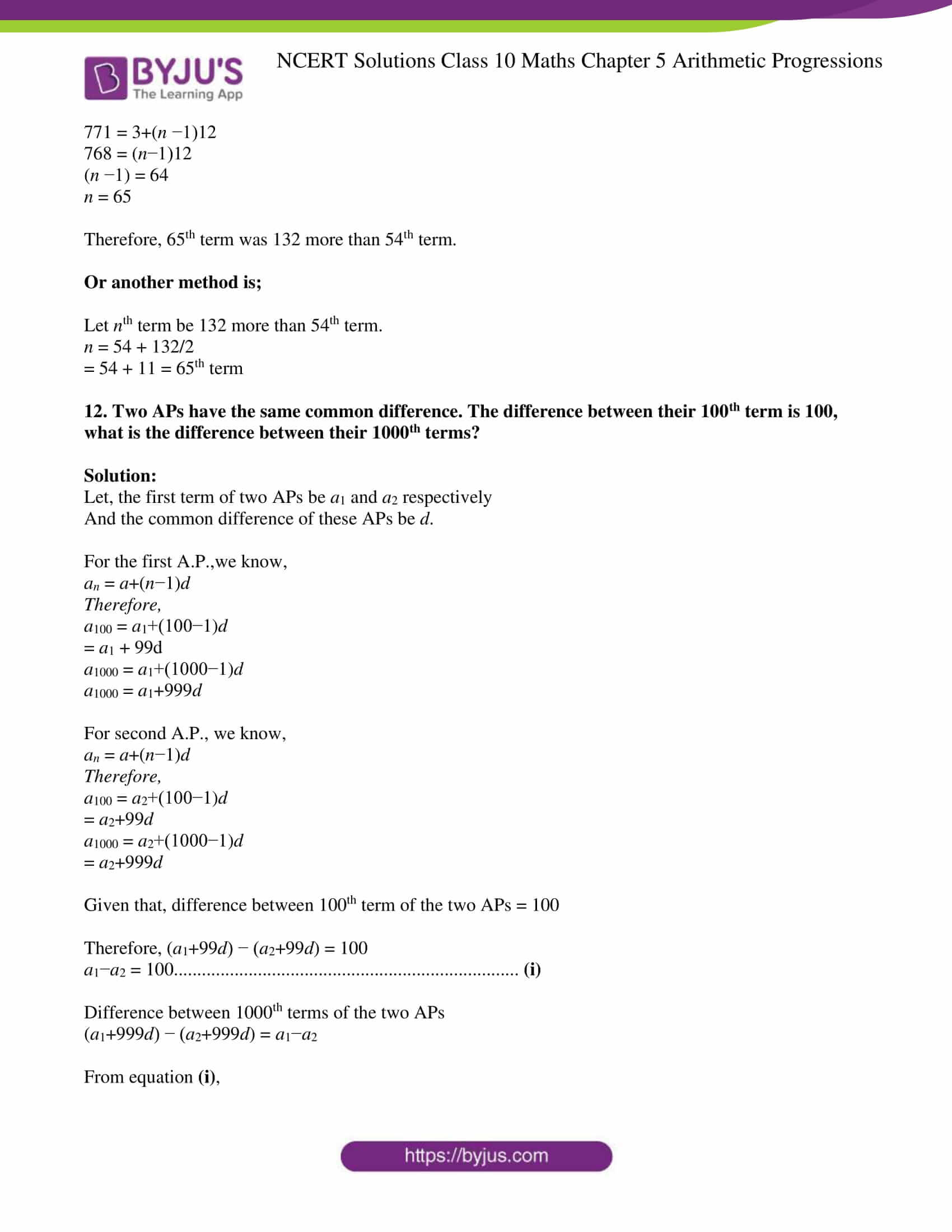 NCERT Solutions for Class 10 Maths Exercise 5.2 Chapter 5- arithmetic ...