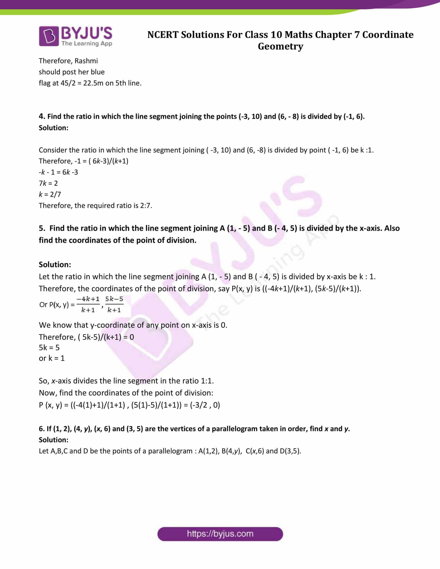 NCERT Solutions for Class 10 Maths Exercise 7.2 Chapter 7 Coordinates ...