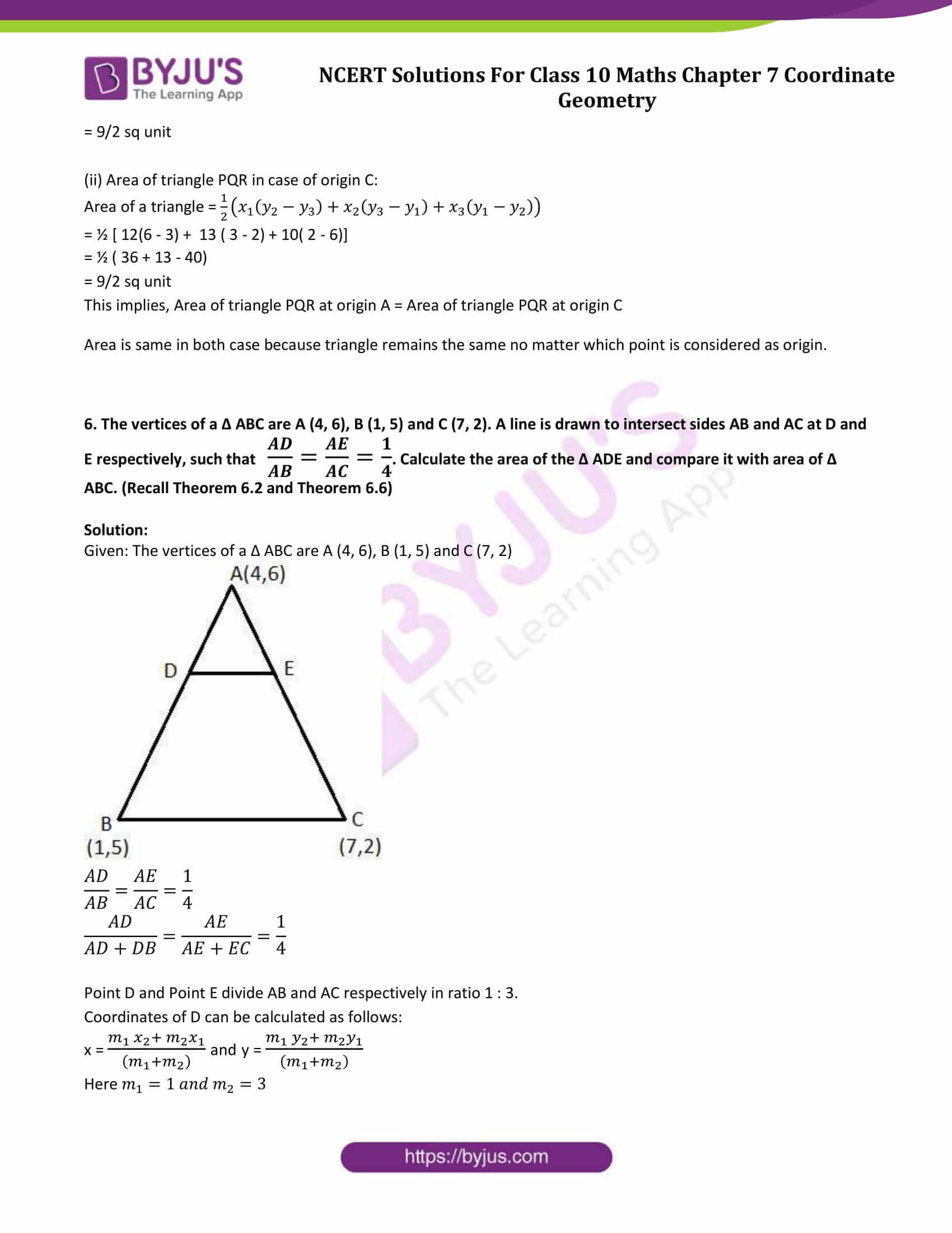 NCERT Solutions Class 10 Maths Chapter 7 Coordinate Geometry