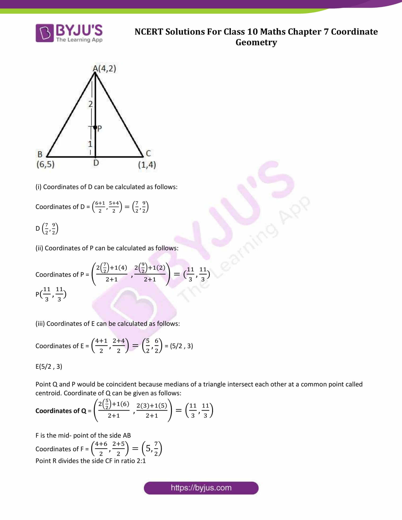 NCERT Solutions Class 10 Maths Chapter 7 Coordinate Geometry